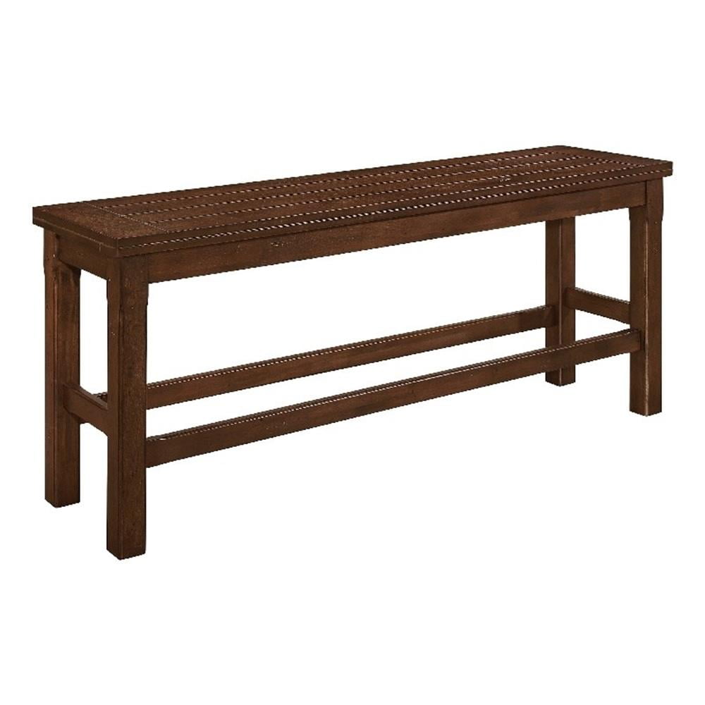 Lsy Counter Height Dining Bench- 64 Inch Dark Brown Wood Frame ...