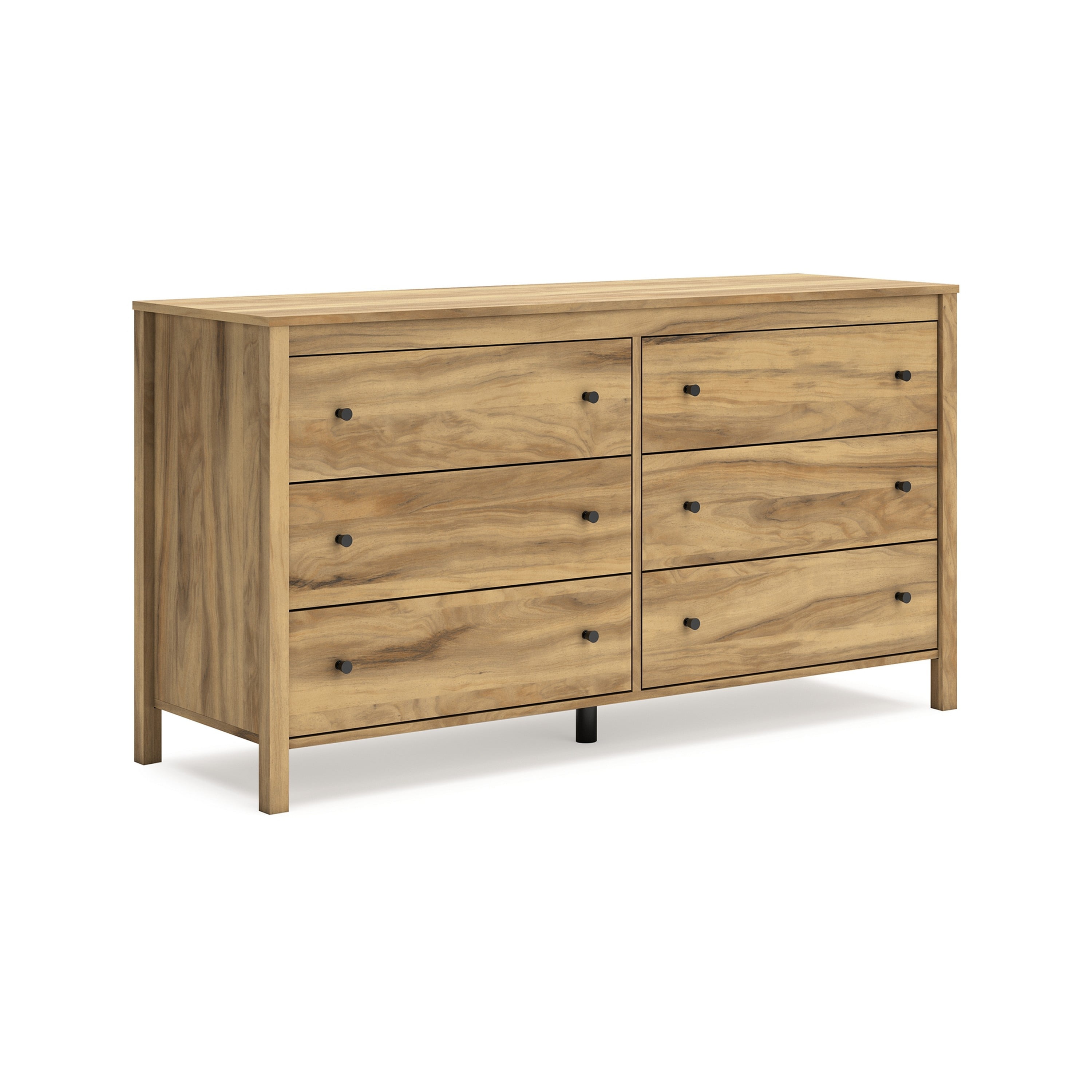 Maci Wide Dresser, 6 Drawers, Light Natural Brown Wood Finish, 61 Inch - Walmart.com