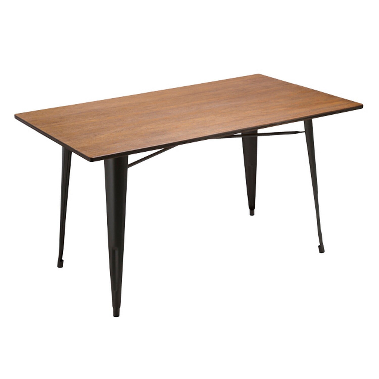 Benjara Matie 55 Inch Dining Table, Rectangular Wood Top, Metal Legs ...