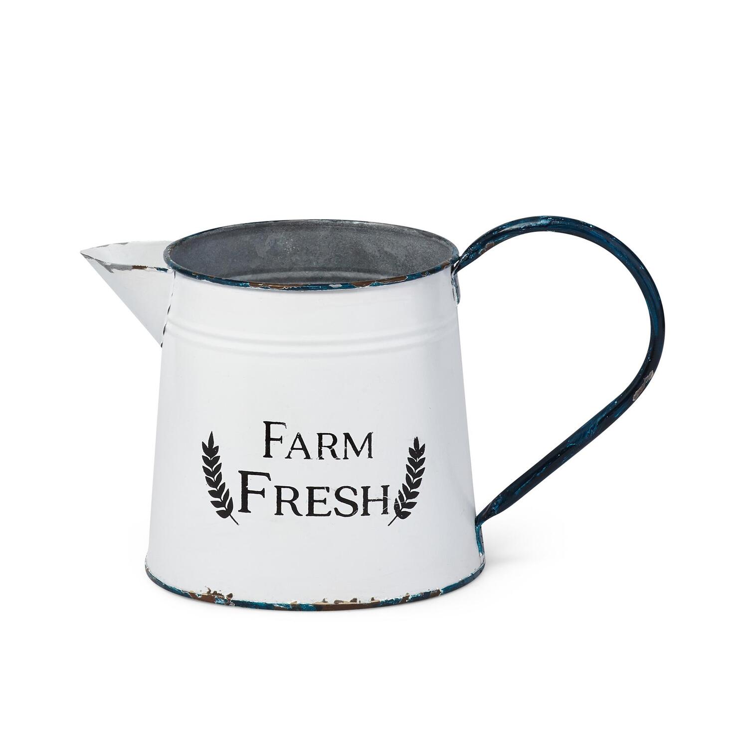 Benjara Metal Decorative Pitcher with Side Handle and Rustic Accents ...
