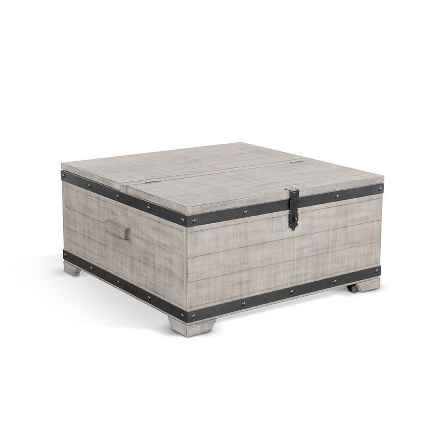 Nelly Square Coffee Table w Casters- Lift Top- Gray Mahogany Wood ...