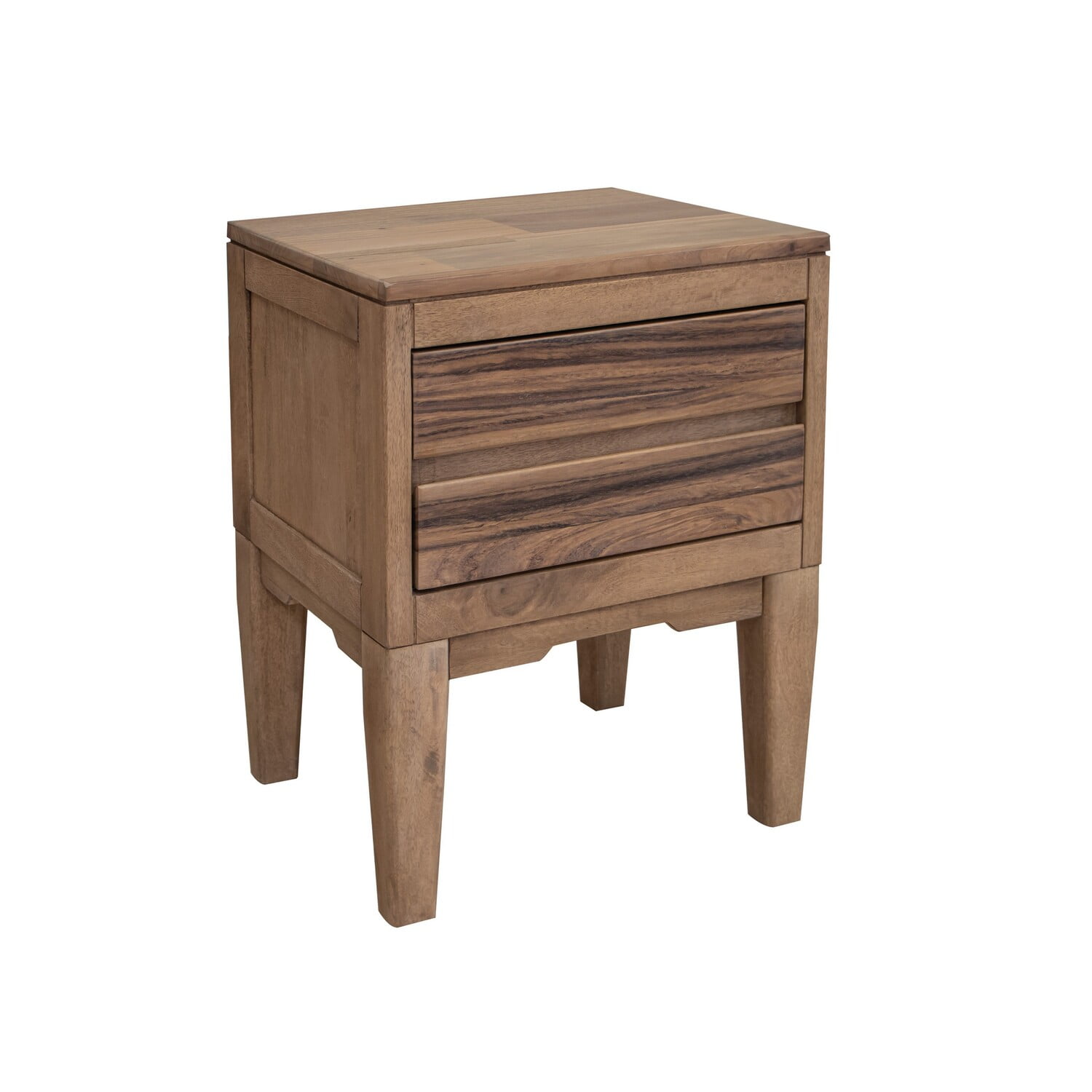 Benjara Neuv 27 Inch Nightstand, 2 Drawers, Solid Mango Wood Frame ...