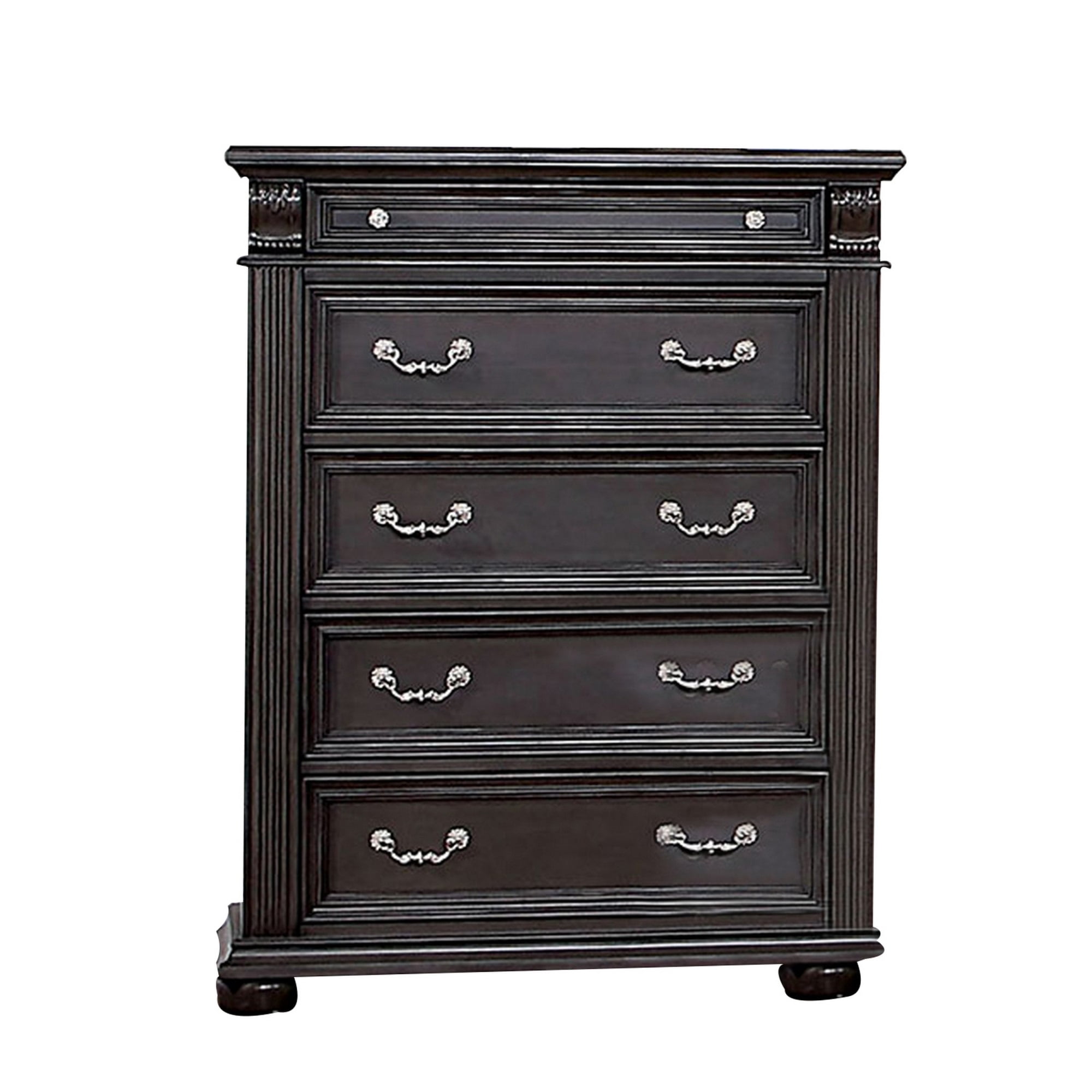 Benjara Nic 56 Inch Tall Dresser Chest with Slender Fluted Panels, Gray ...