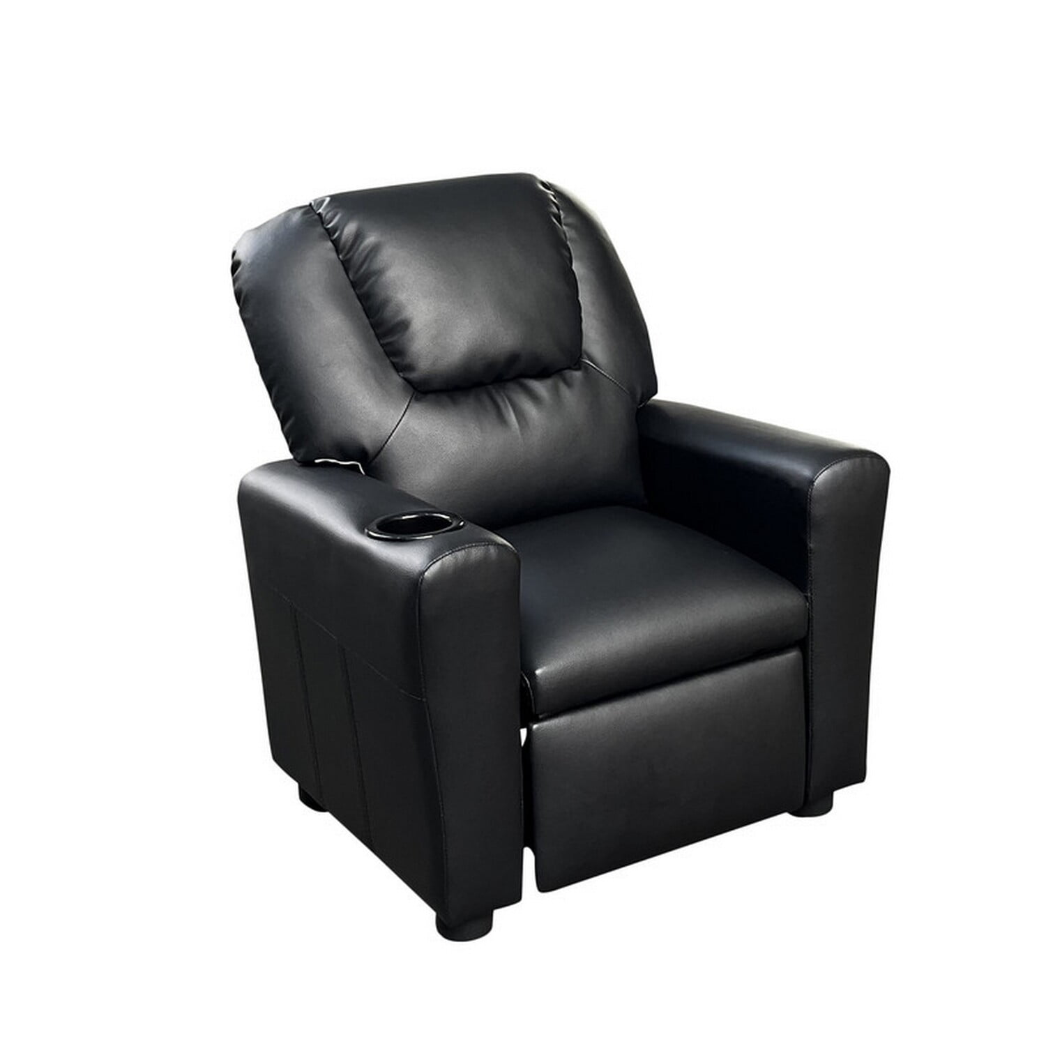 Benjara Nik Youth Recliner Chair, Cup Holder, Padded Seat and Back ...