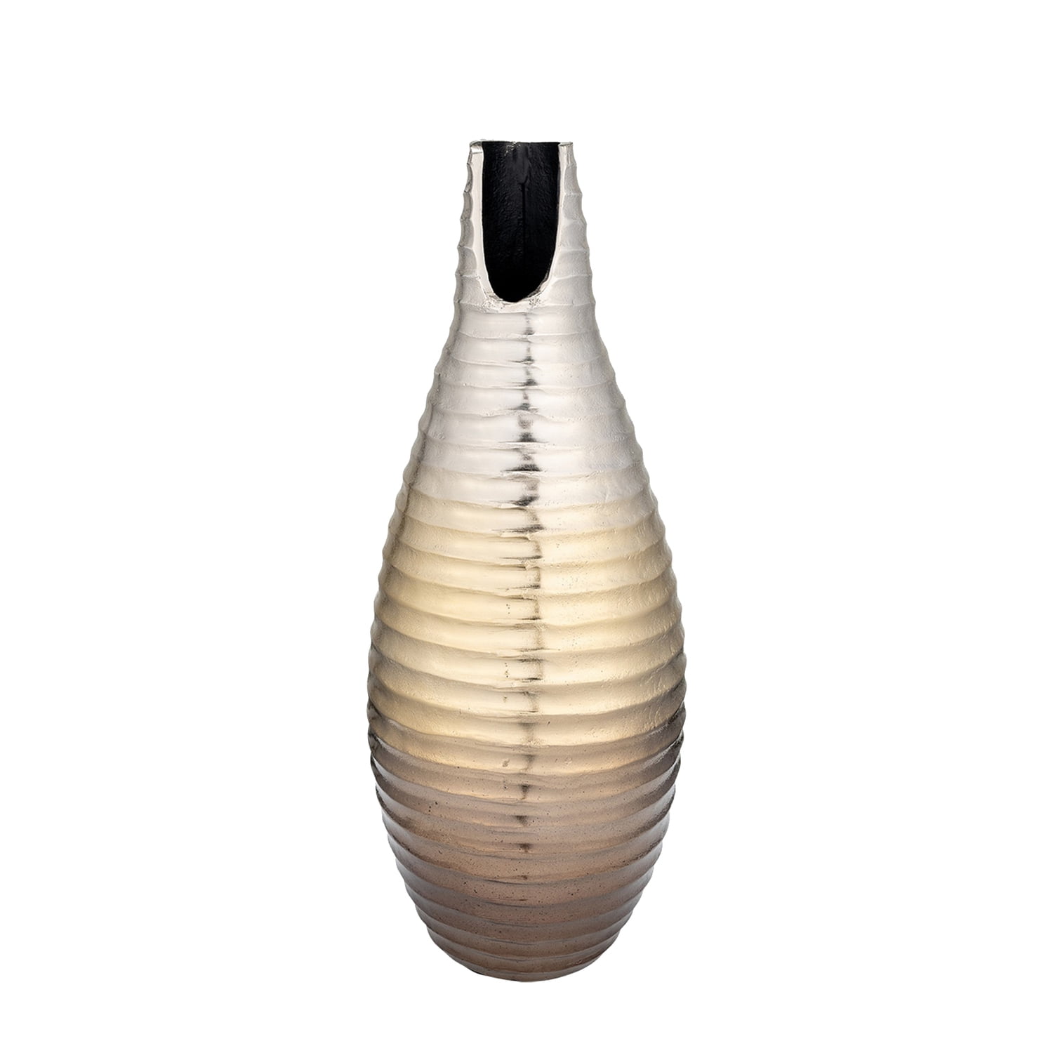 Benjara Olu 20 Inch Vase, Shell Design, Asymmetrical Ingress, Gold ...