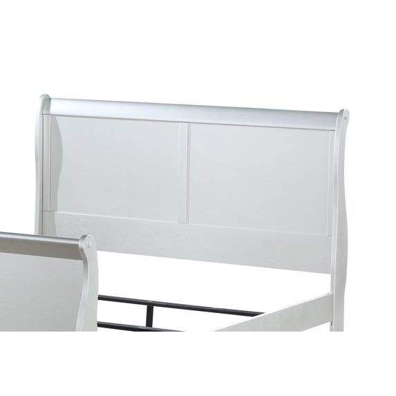 Benjara Queen Size Wooden Bed with Sleigh Headboard and Footboard ...