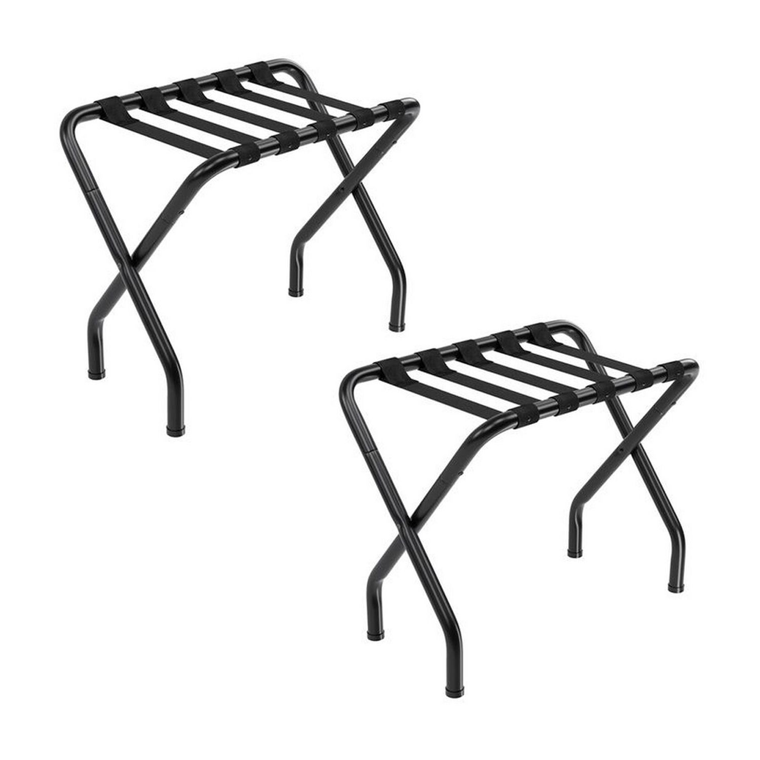 Benjara Rami 27 Inch Luggage Rack Set of 2 Foldable, Fabric Strips ...