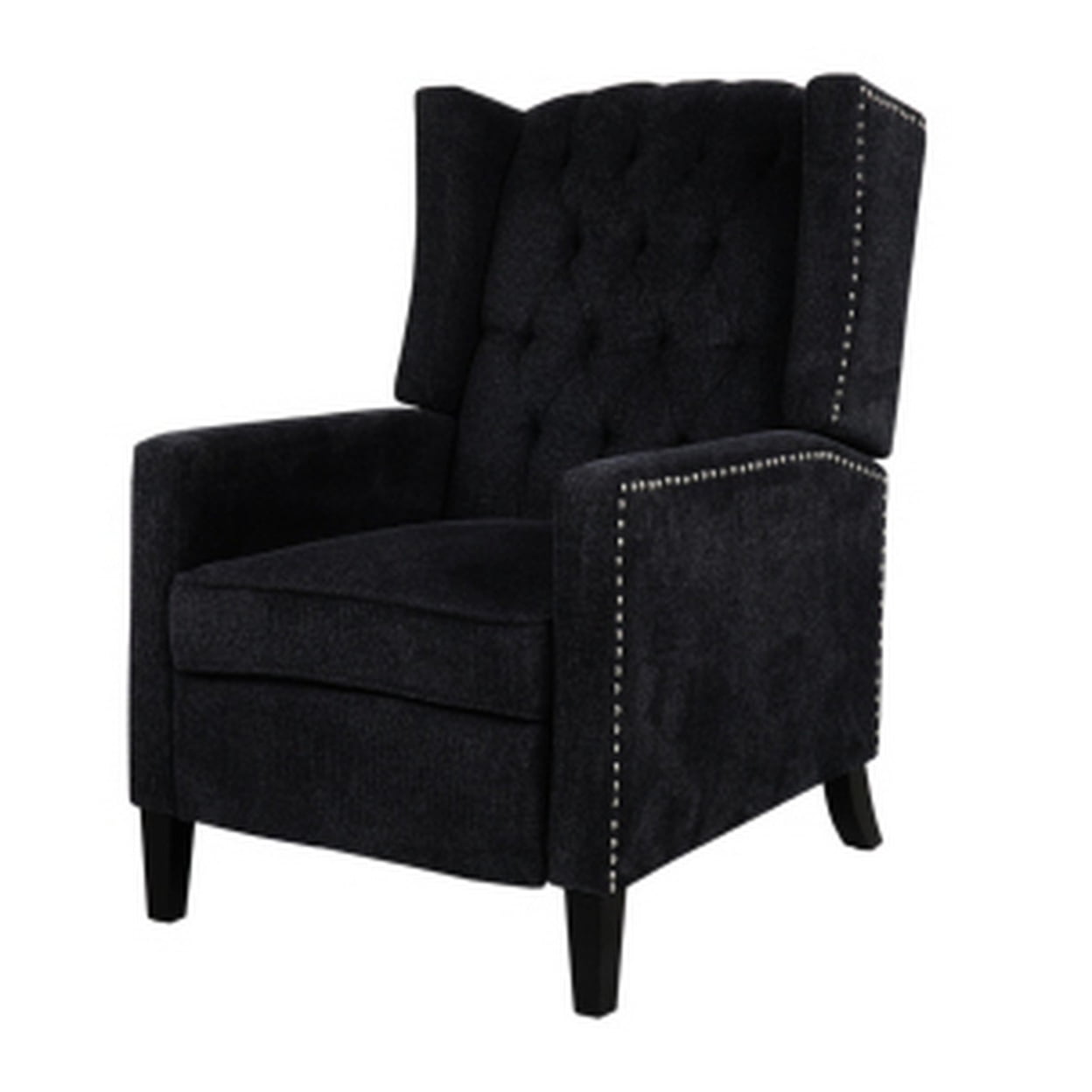 Benjara Recliner Chair with Button Tufted Pushback and Sleek Arms ...