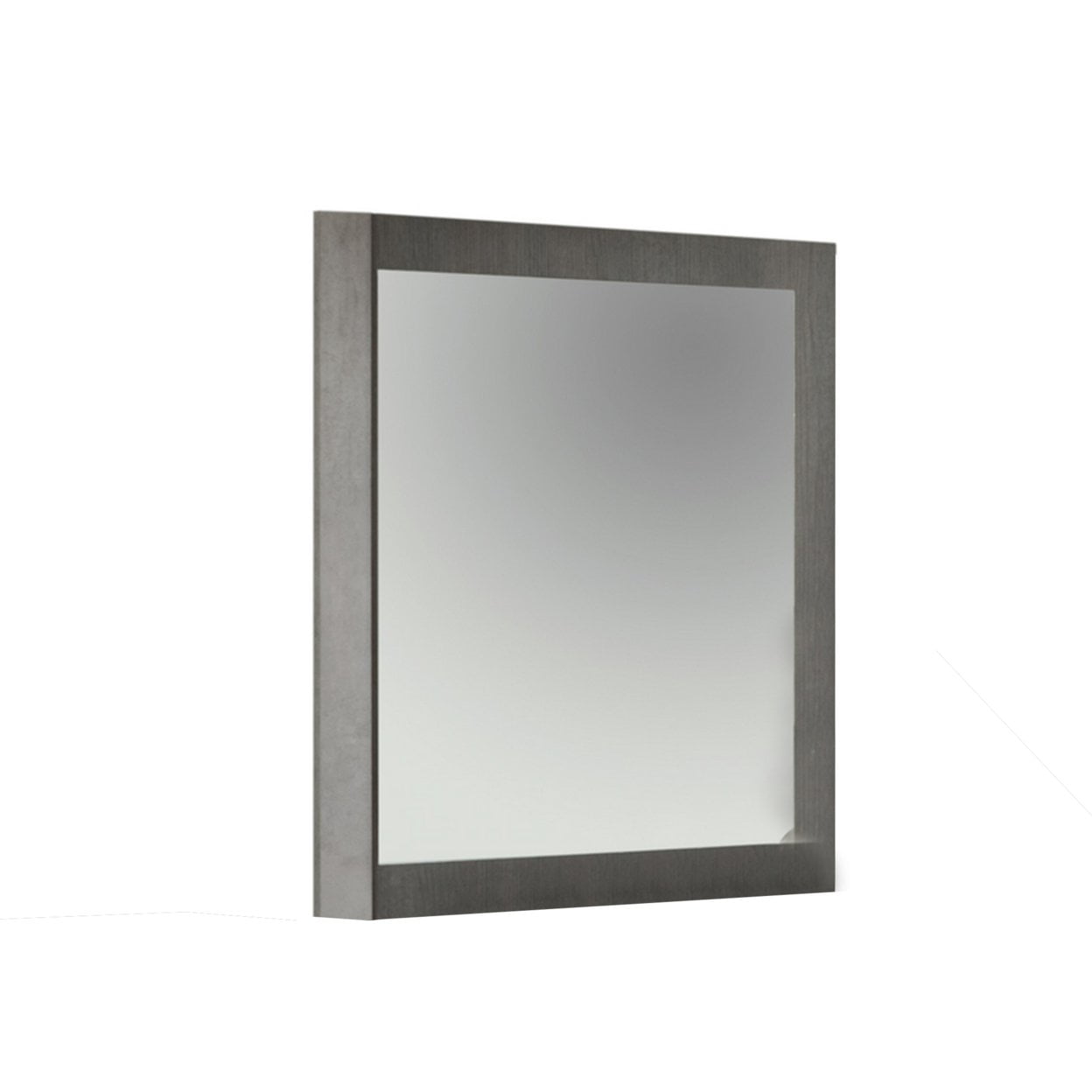 Benjara Rectangular Mirror with Faux Concrete Frame, Gray - Walmart.com