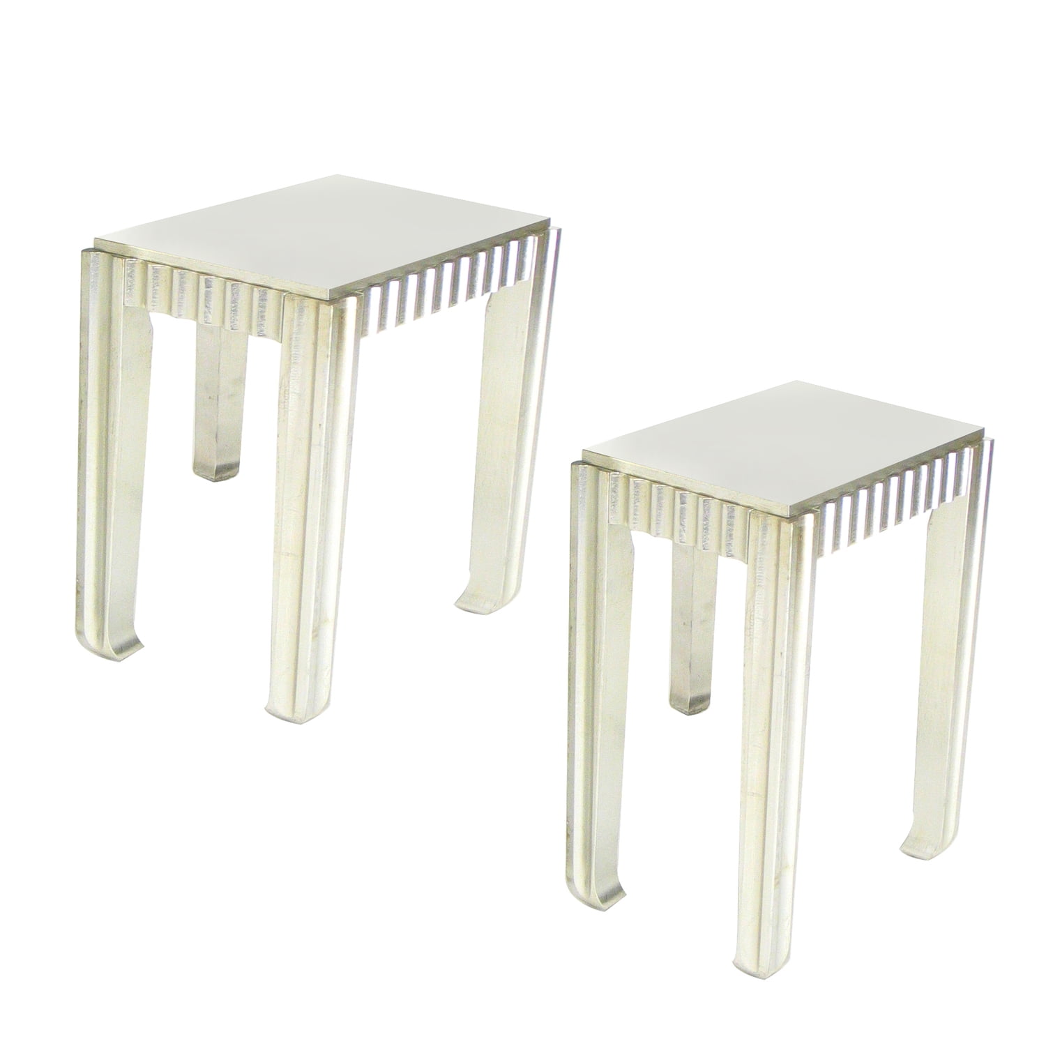 Benjara Rectangular Wooden Nesting Table with Smooth Top, Set of 2 ...