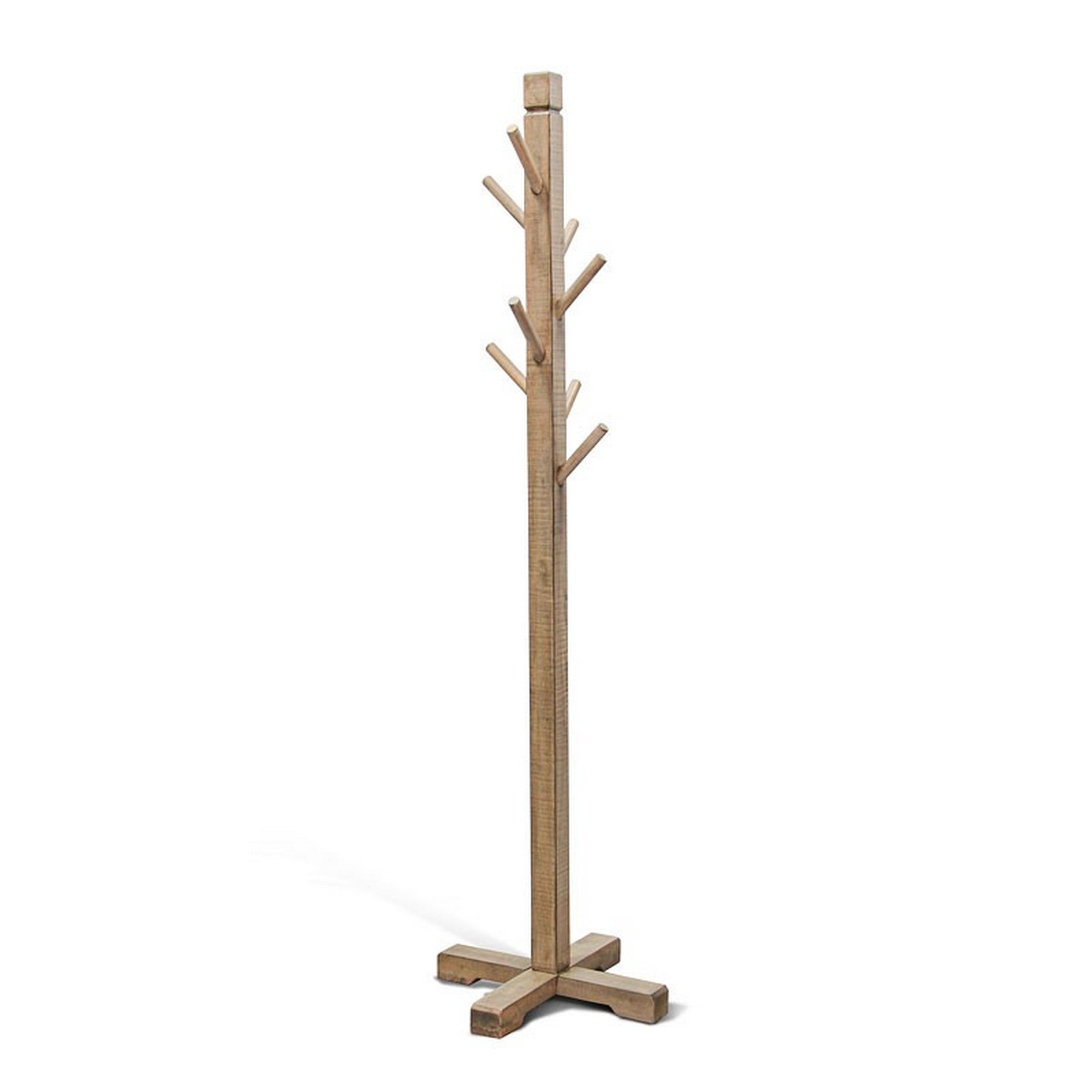 Rena Coat, Hat Tree Stand, 8 Wood Stems, 72 Inch Light Brown Mahogany ...