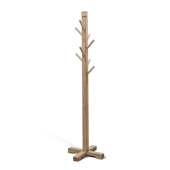Rena Coat, Hat Tree Stand, 8 Wood Stems, 72 Inch Light Brown Mahogany ...