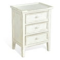 Rena Side End Table with 3 Drawers, 19 Inch Rustic White Mahogany Wood ...