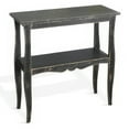 Rena Side End Table with Scallop Trim, 28 Inch Rustic Black Mahogany ...