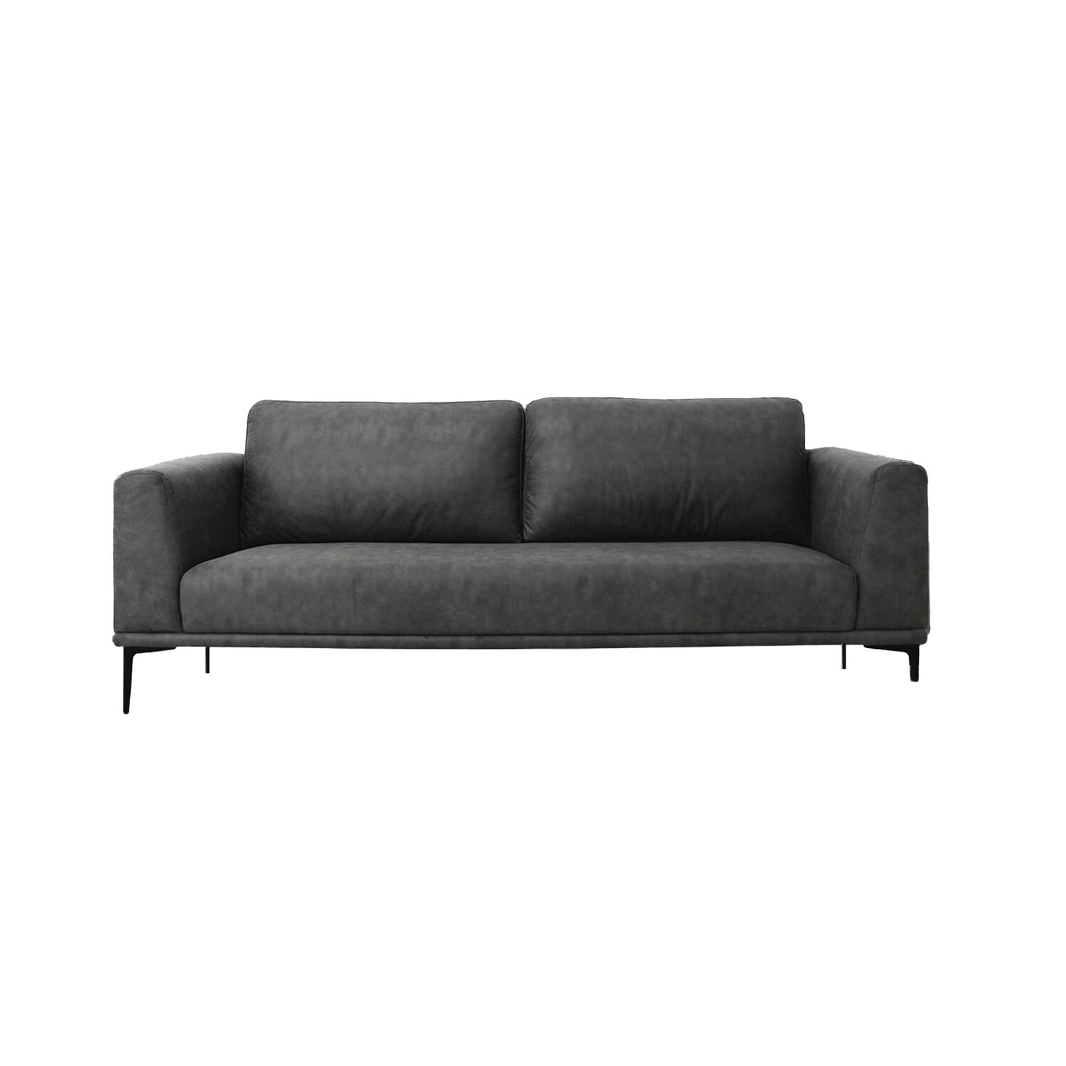 Benjara Reno Jey 78 Inch Loveseat, Soft Pop Stitch, Dark Gray Fabric ...