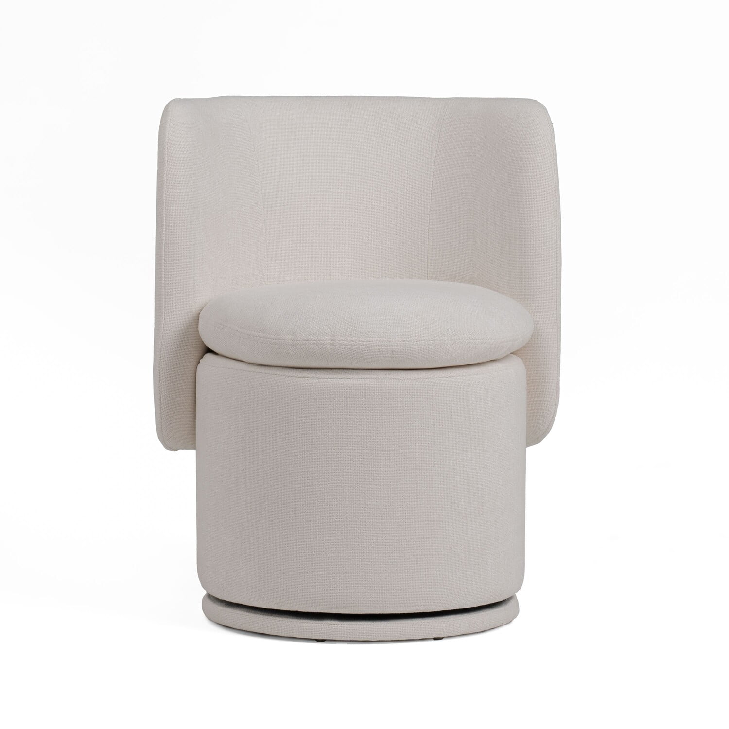 Benjara Reno Nori 26 Inch, Swivel Dining Chair, Off White Fabric ...