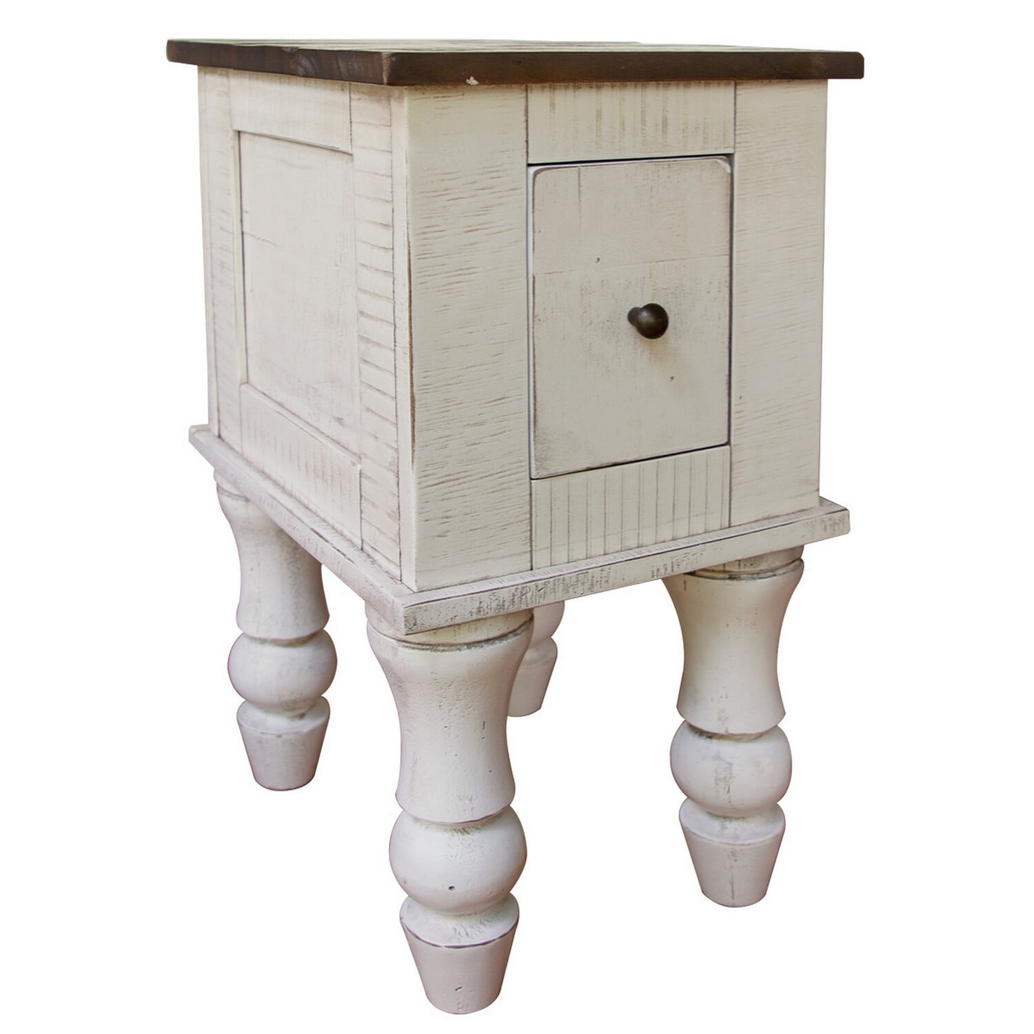 Ria 26 Inch Chairside End Table, Mango Wood, Wire Brushed, Single ...