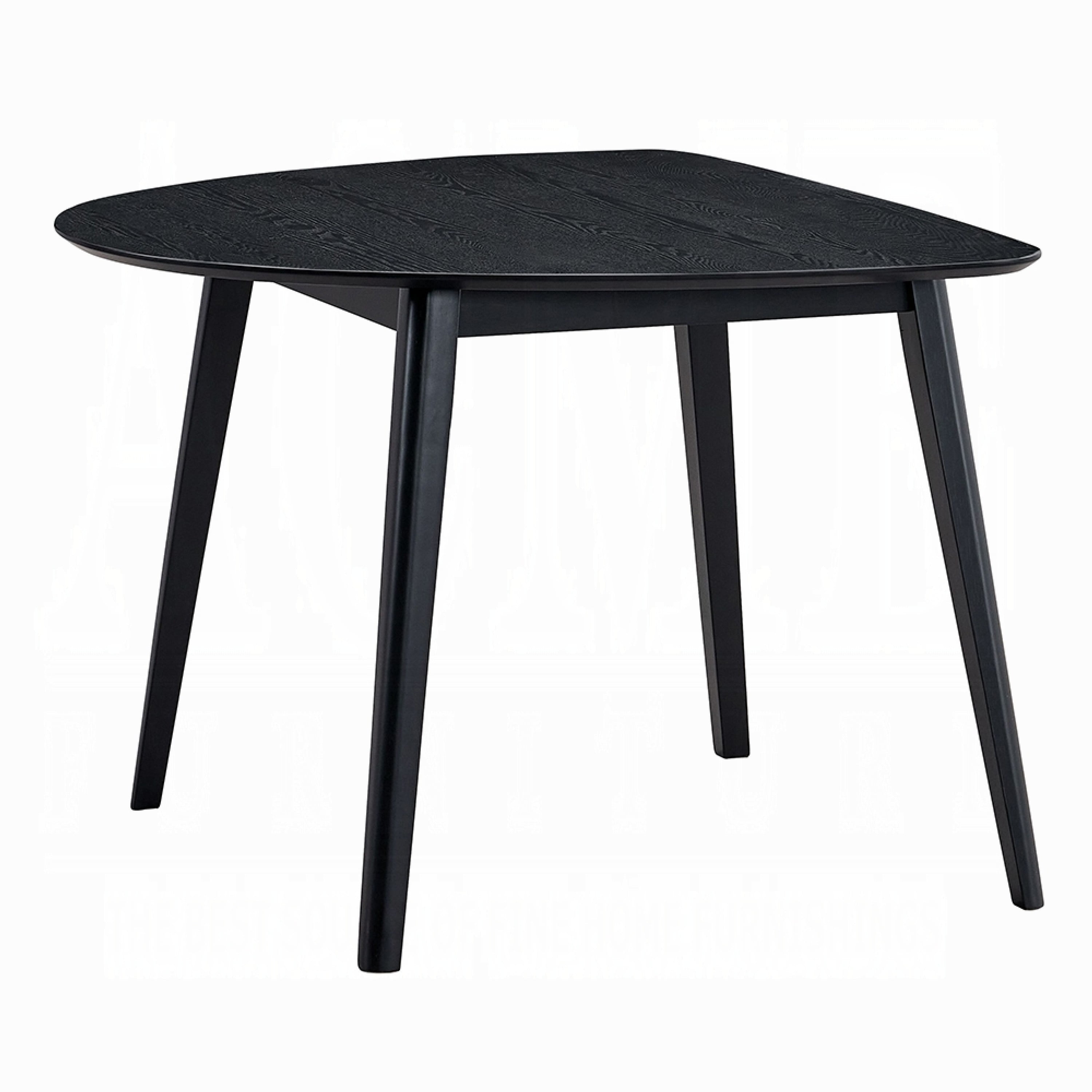 Rory Dining Table, 43 Inch Half Moon Top, Scandinavian Black Wood ...