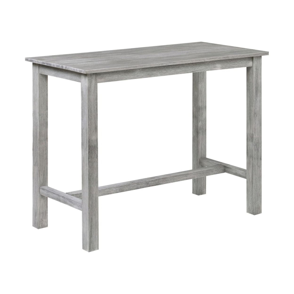 Benjara Rustic Rectangular Wooden Pub Table with Block legs-Finish:Gray ...