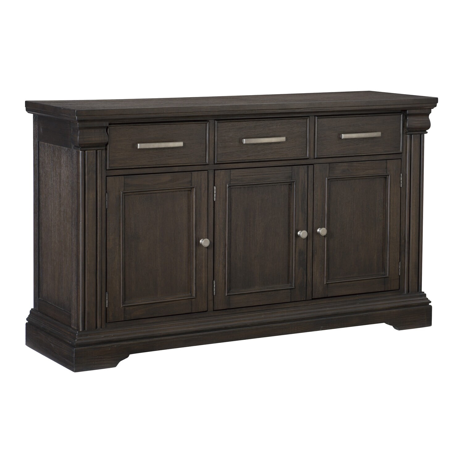 Benjara Ruth 60 Inch Sideboard Server Buffet, 3 Drawer 3 Cabinet ...