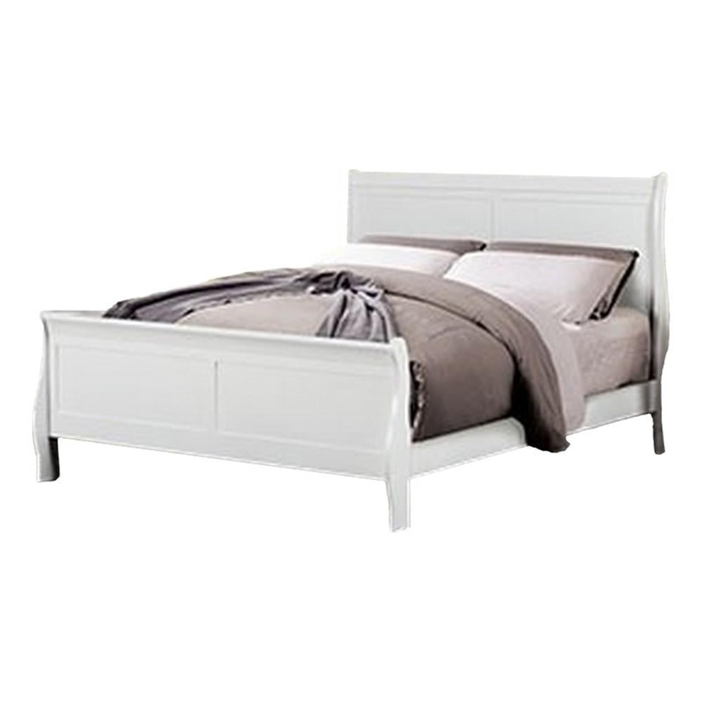 Ryla Full Size Bed- Sleek Modern Panel Headboard Design- White Solid ...