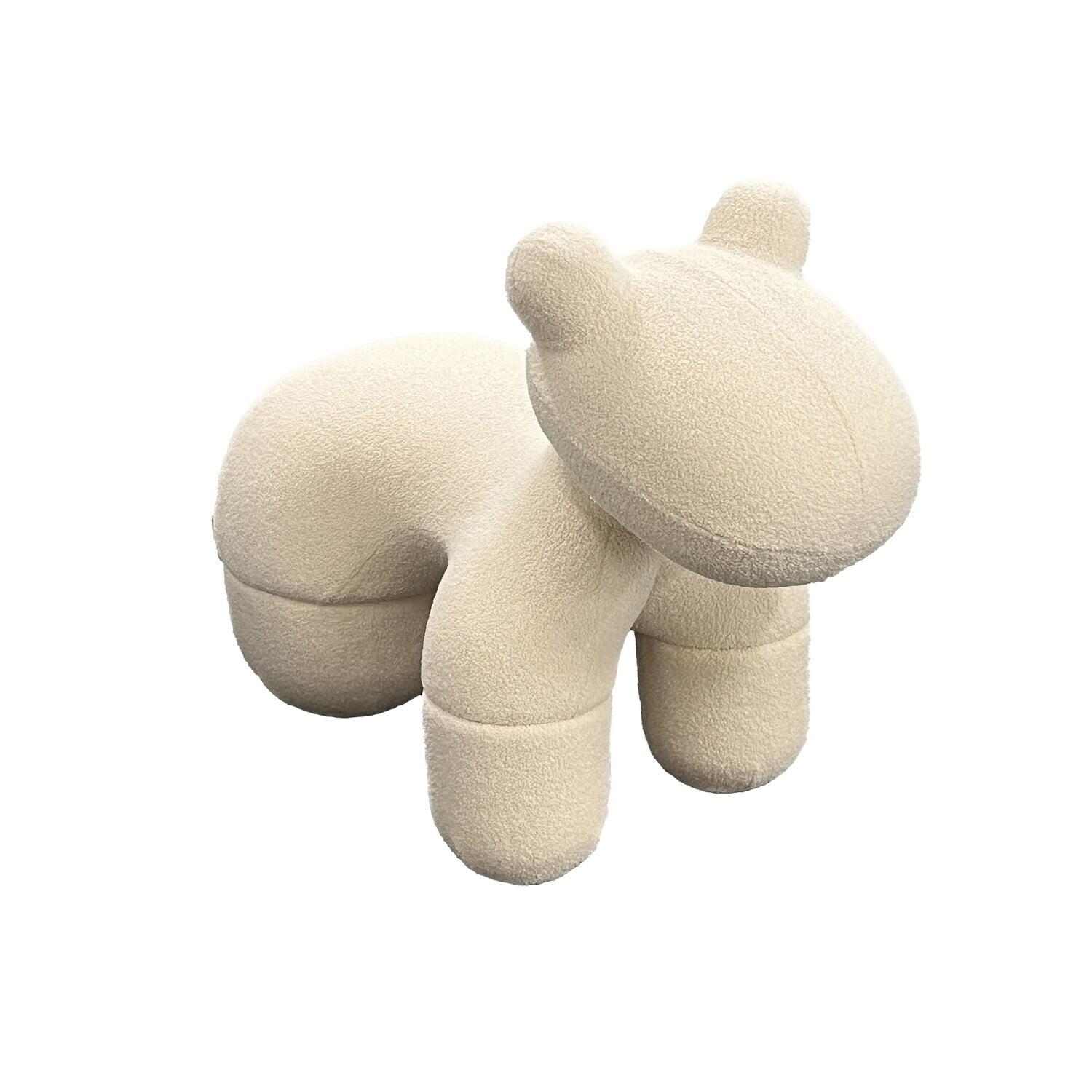 Benjara Seira 42 Inch Pony Chair, Stuffed Animal Kids Chair, Cream ...