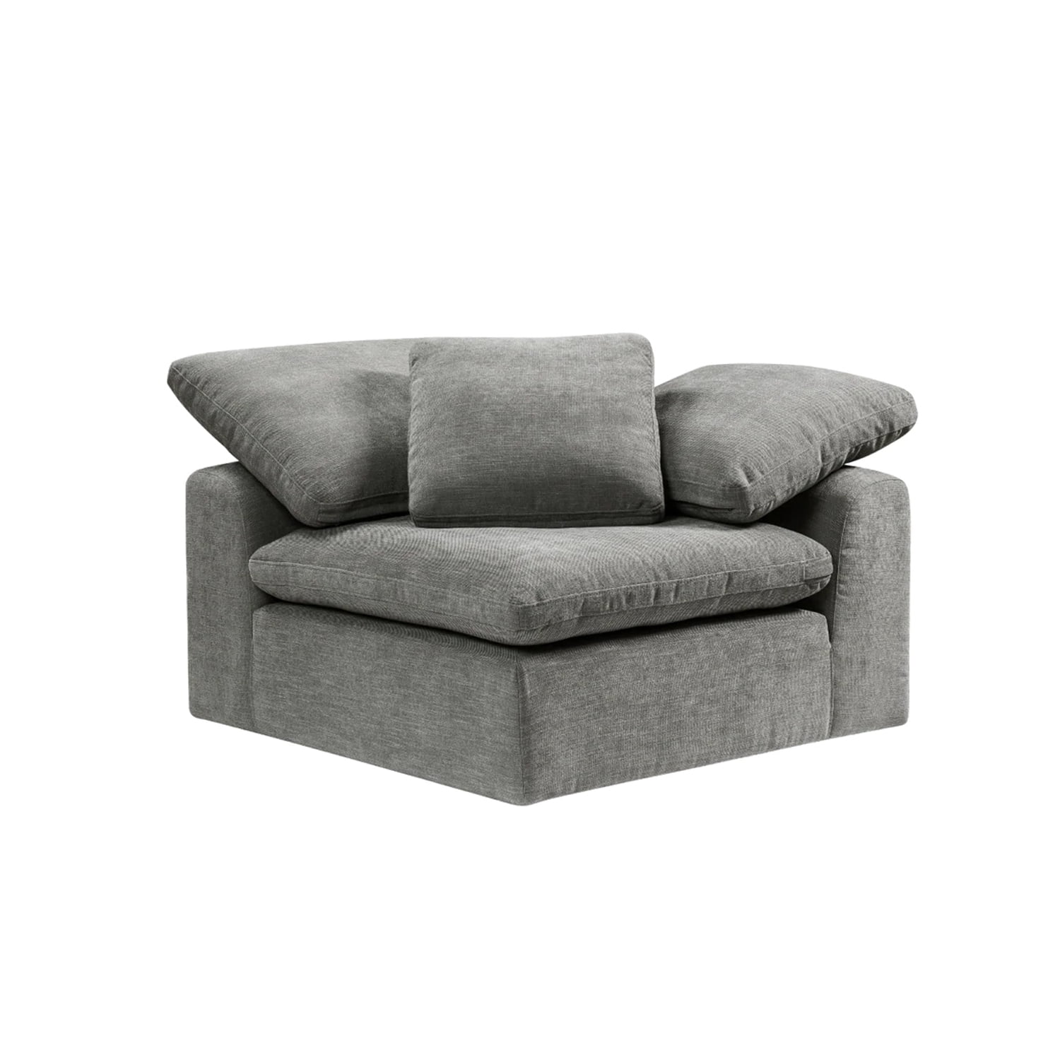 Benjara Shar 45 Inch Modular Corner Sofa Seat with Pillow Back, Fabric ...
