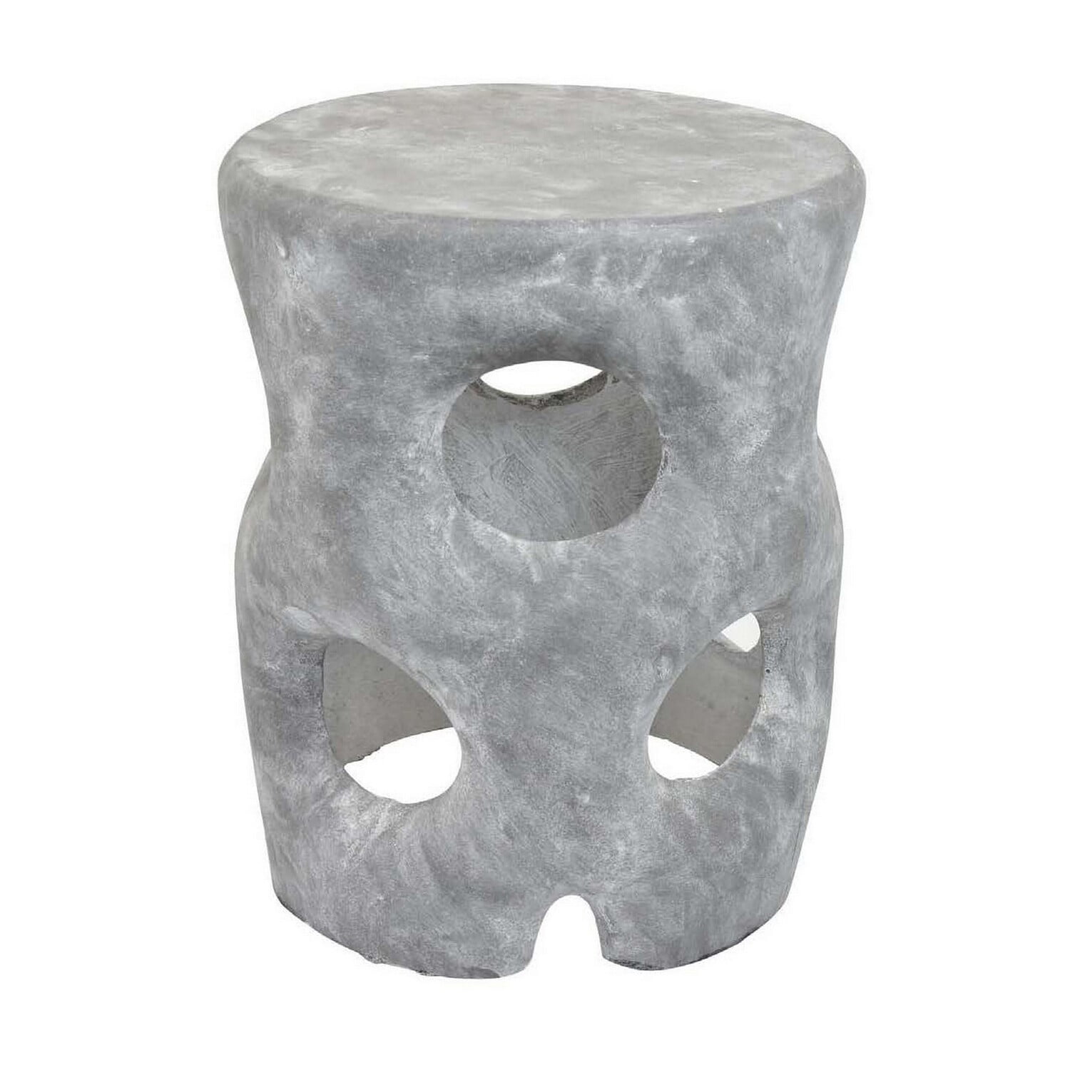 Sia 19 Inch Plant Stand Garden Stool Table, Round, Holes, Light Gray ...