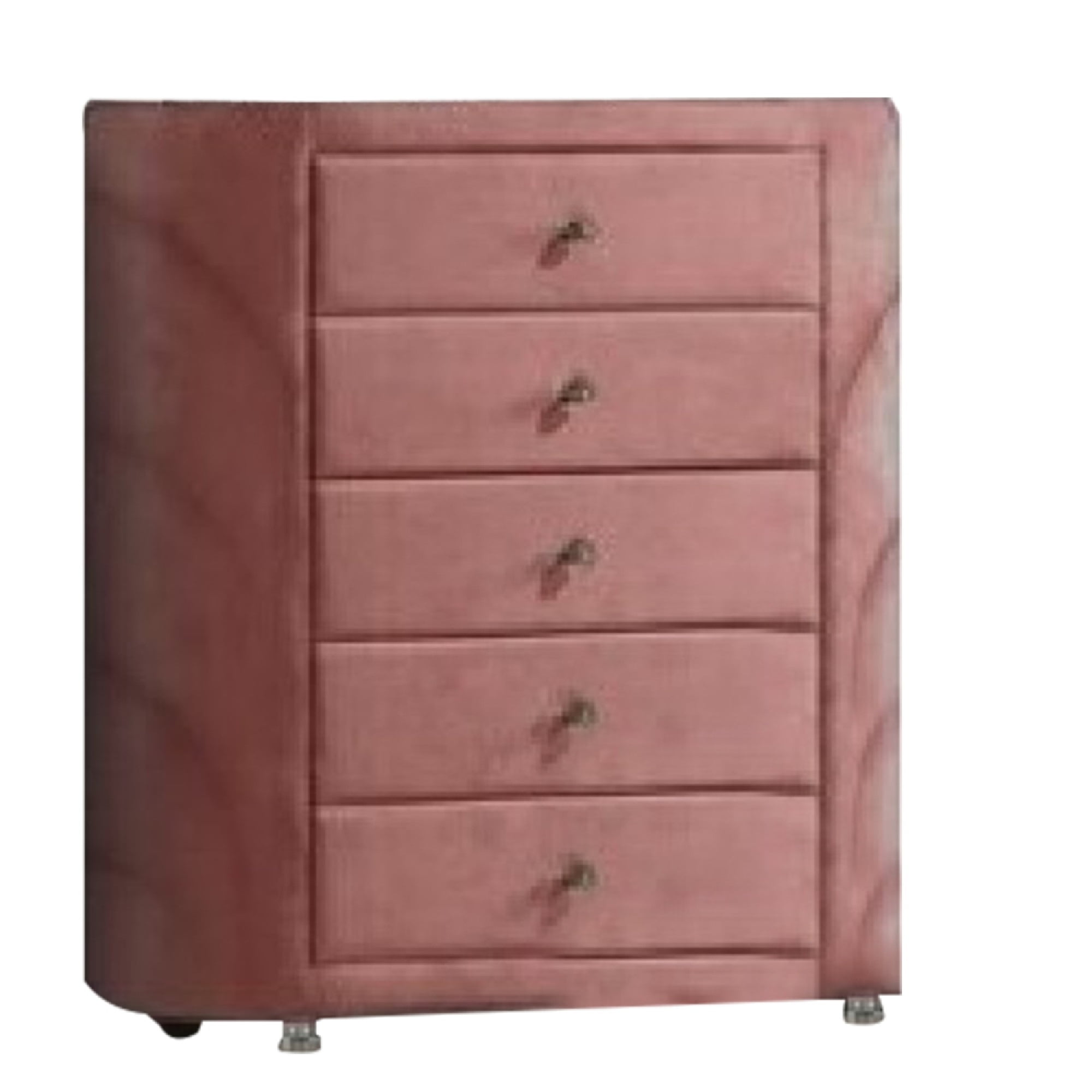Sin 45 Inch Tall Dresser Chest, 5 Drawers, Round Metal Knobs, Velvet ...