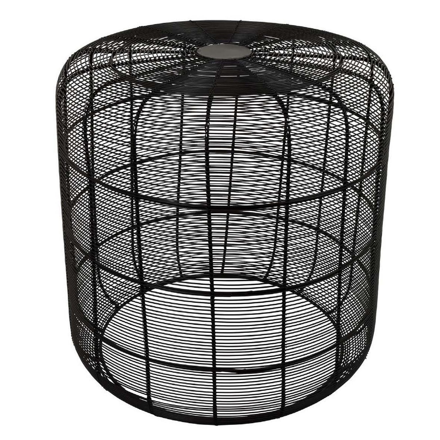 Sky 18 Inch Plant Stand, Round Metal Framework, Mesh Design, Black ...