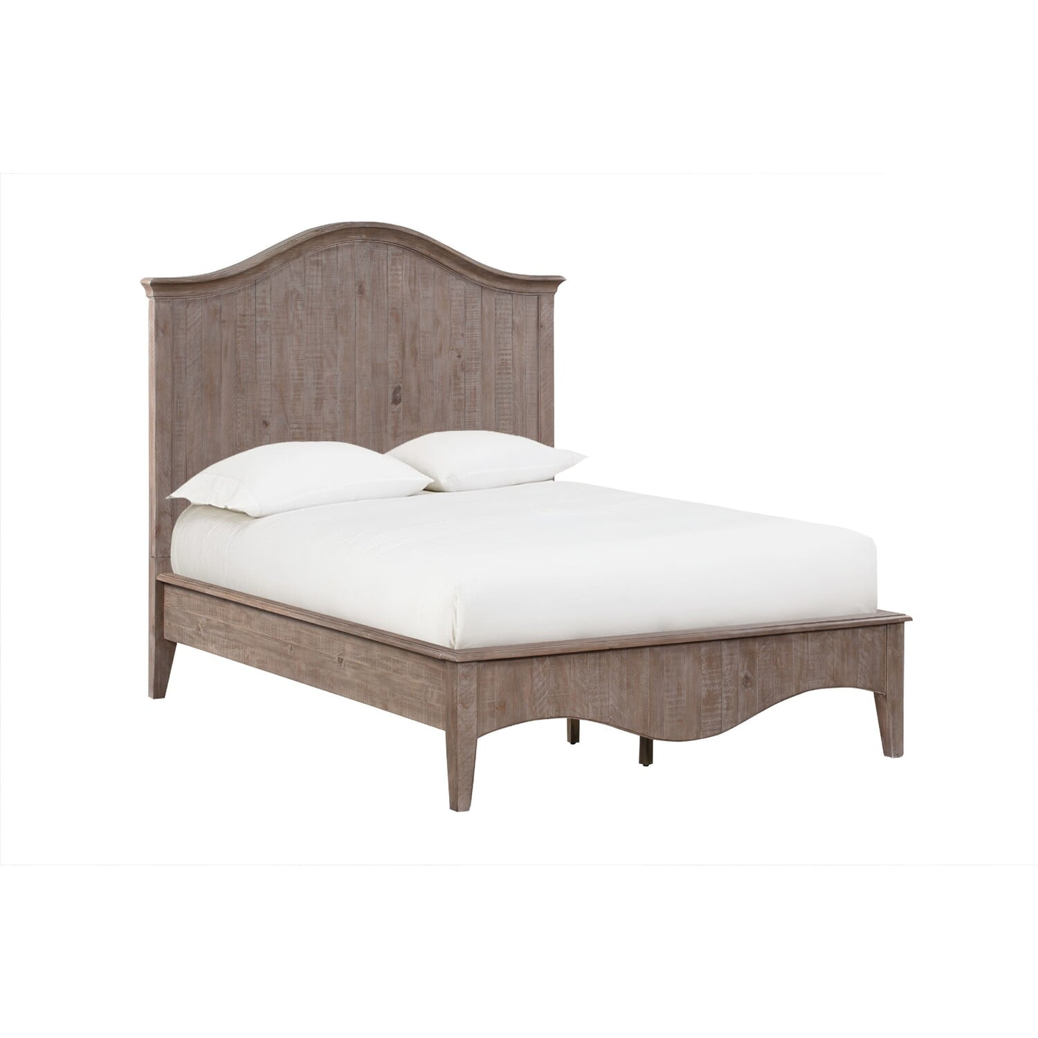 Benjara Smith Modern Solid Pine Wood Crown Queen Size Bed, Sturdy Block ...