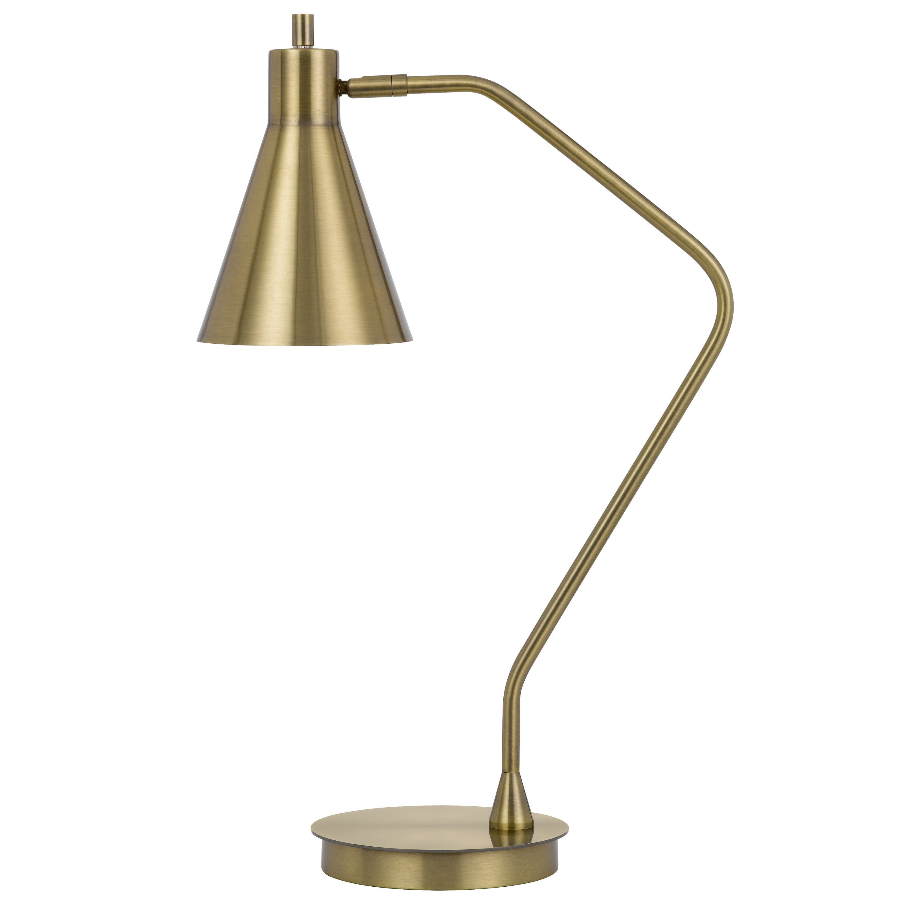 Sty 24 Inch Task Table Lamp, Swivel Brass Shade Angled Thin Metal Pole ...