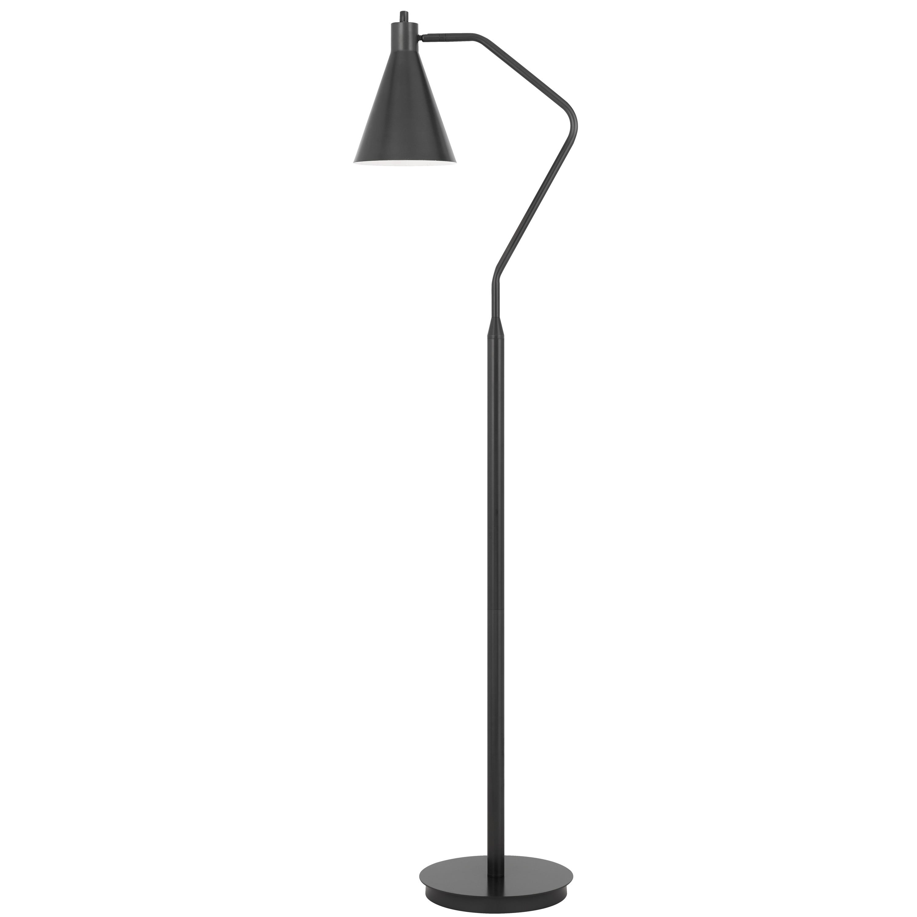Sty 63 Inch Task Floor Lamp, Swivel Gray Shade, Angled Thin Metal Pole ...