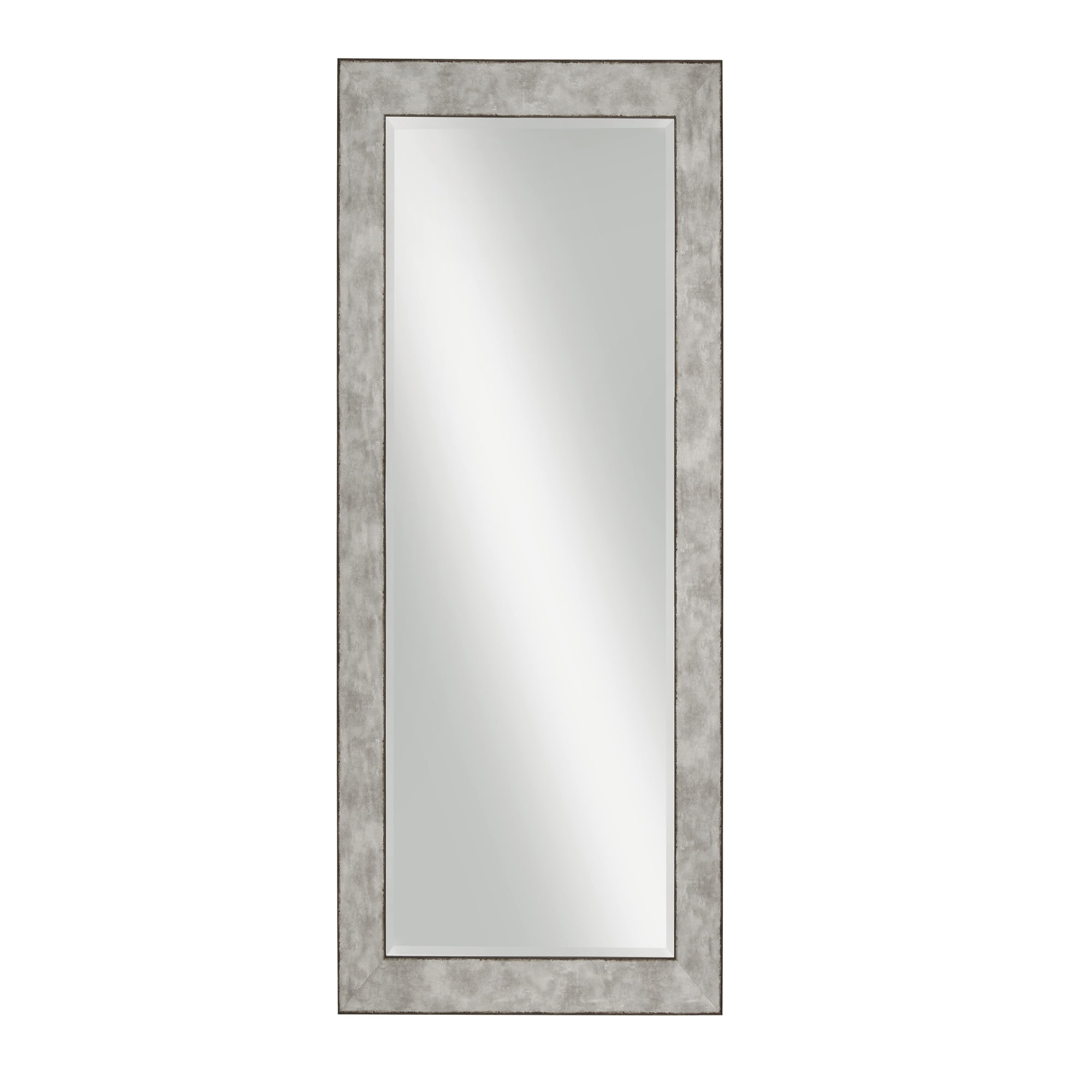 Benjara Stylish Rectangular Polystyrene Framed Leaner Mirror, Silver ...