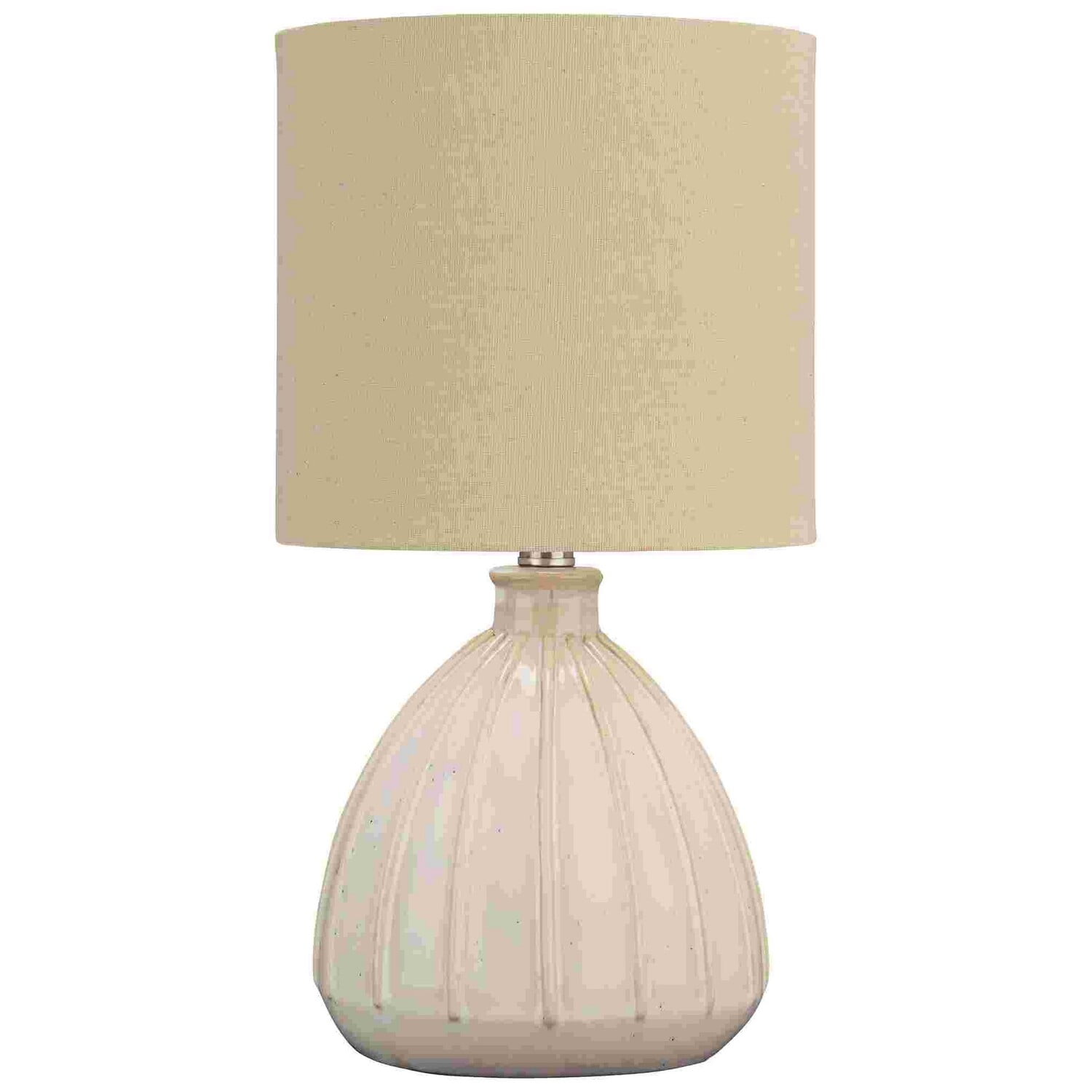 Benjara Table Lamp with Ceramic Bellied Shape Base, White - Walmart.com