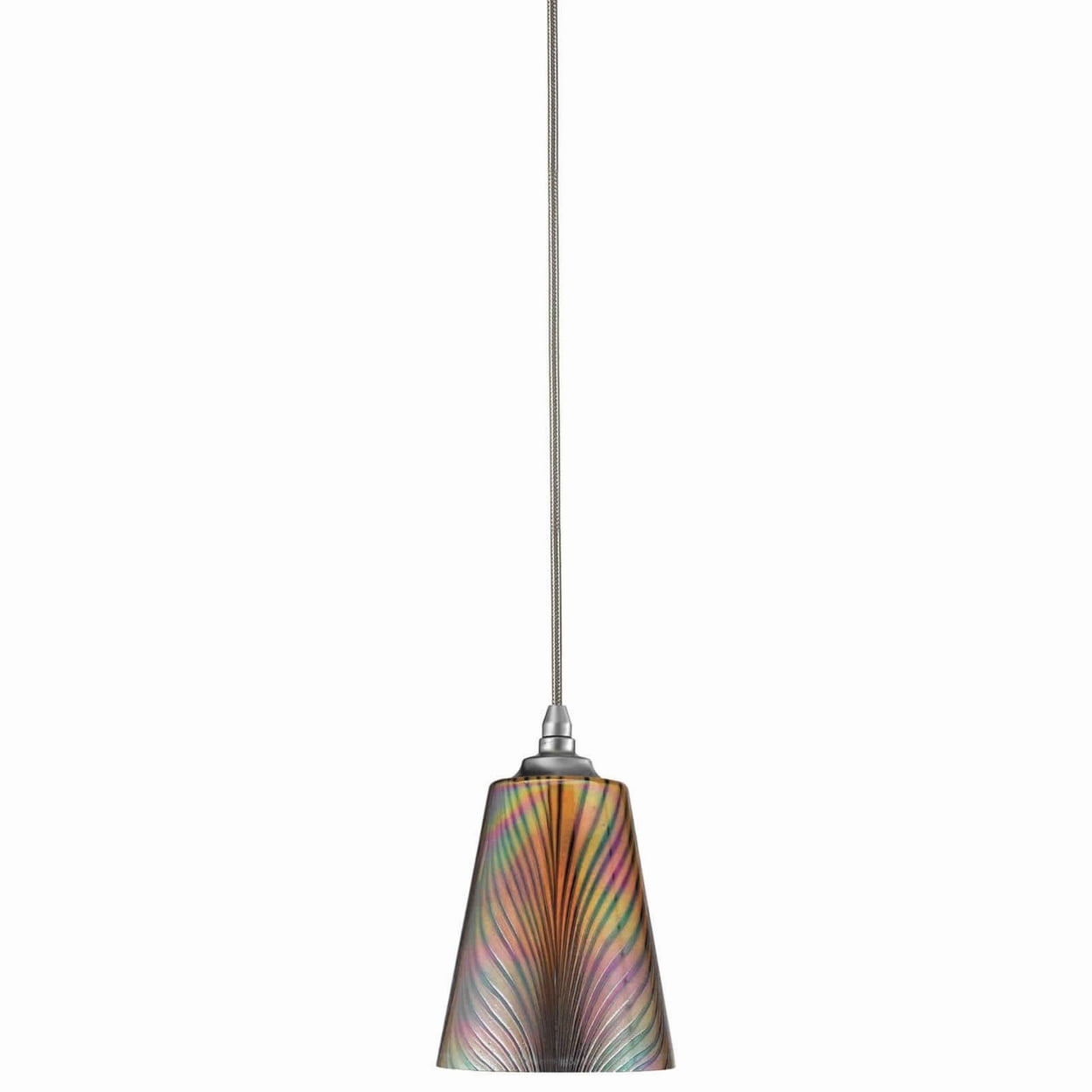 Tapered Design Glass Shade Pendant Lighting with Canopy, Multicolor ...