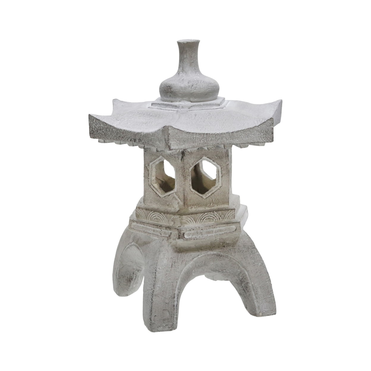 Benjara Temple Shape Polyresin Frame Lighthouse Sculpture, Gray ...