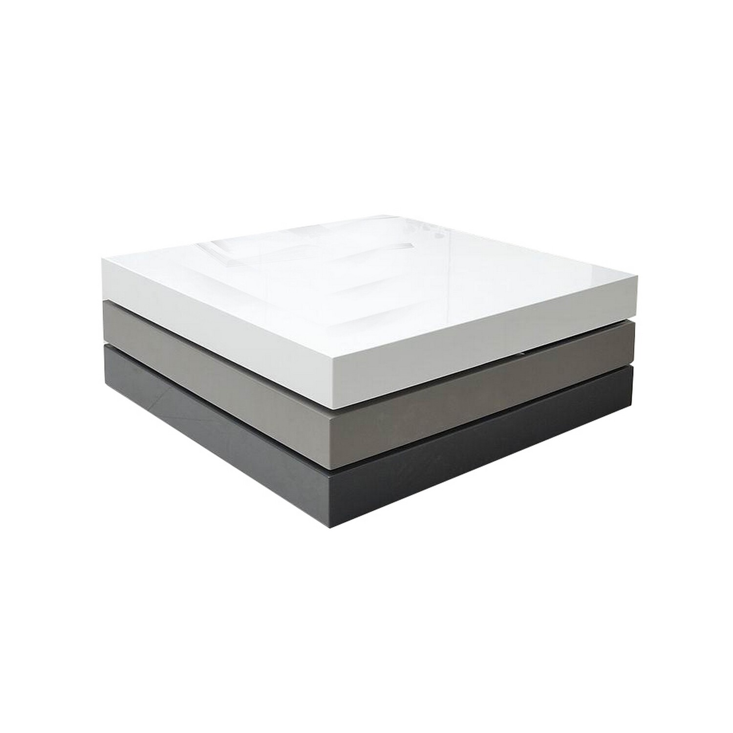 Benjara Thea 36 Inch 3 Tier Square Coffee Table, Swivelling Design ...
