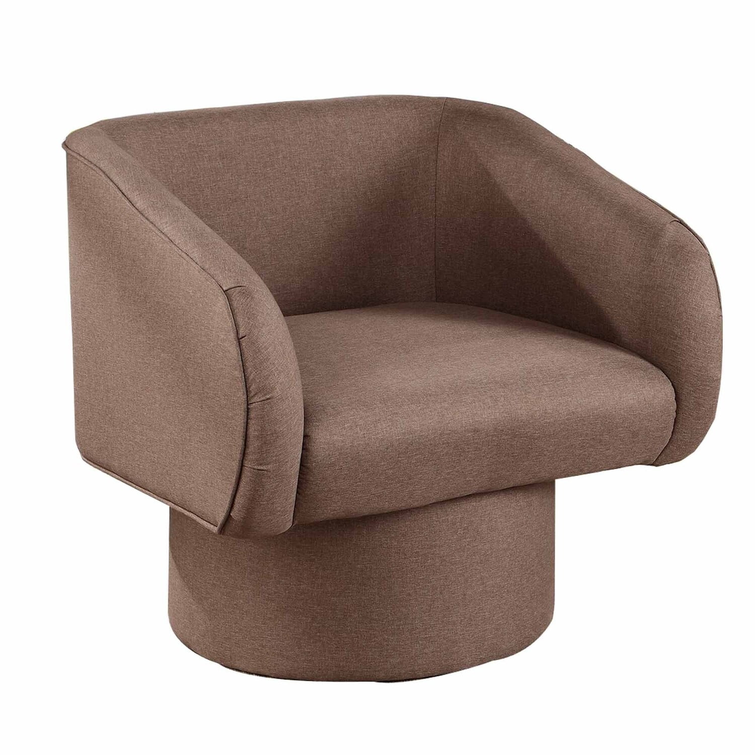 Tim 30 Inch Fabric Upholstered Accent Chair, 360 Swivel Seat, Brown ...