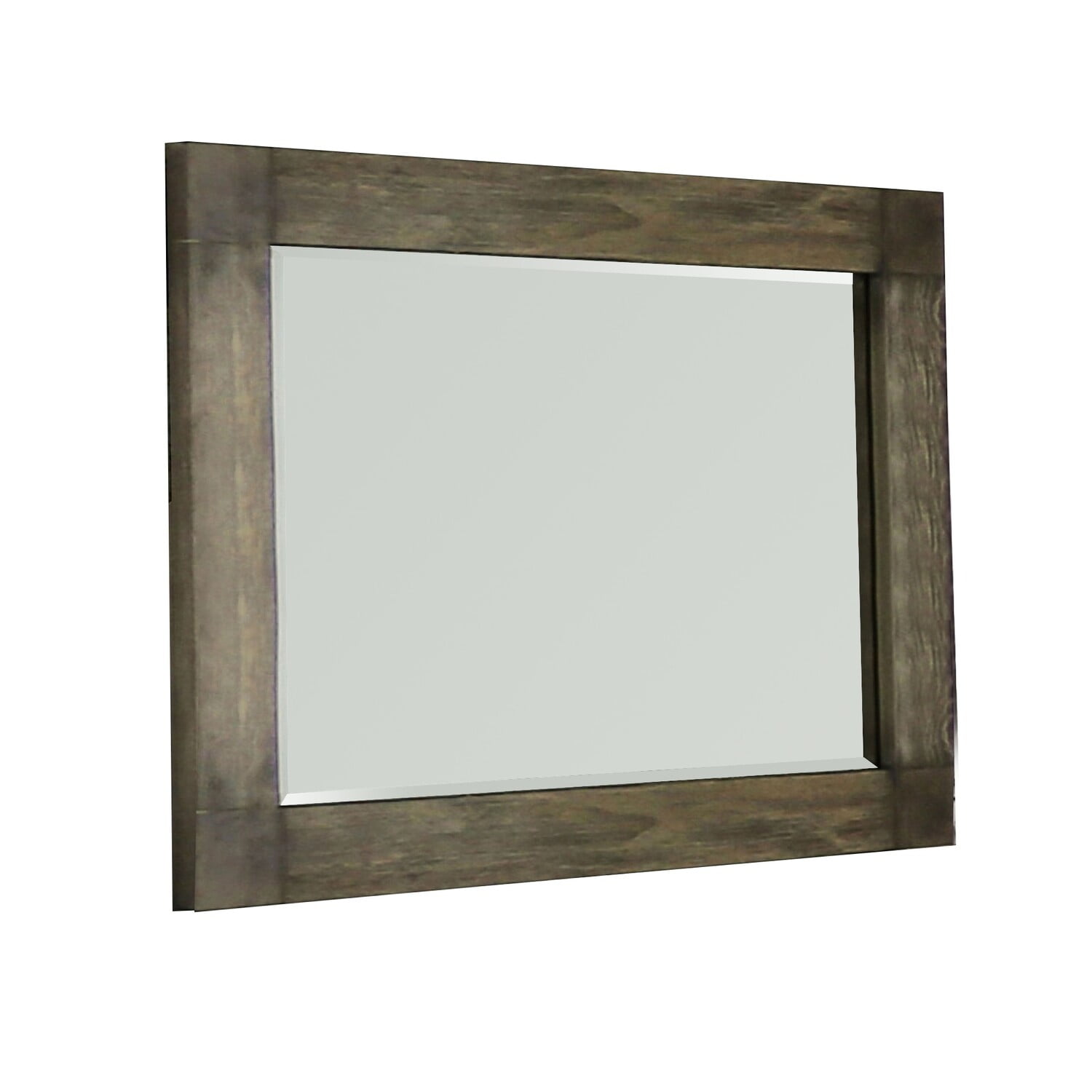 Traditional Style Rectangular Mirror with Textured Wood Grain Details ...