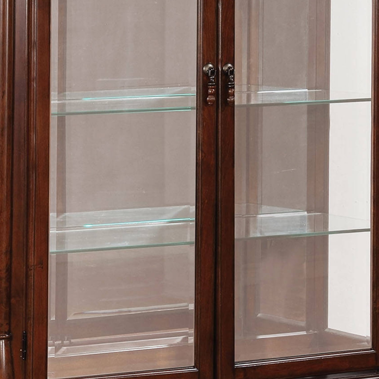 Benjara Traditional Styled Hutch and Buffet with Glass Encased Shelves ...