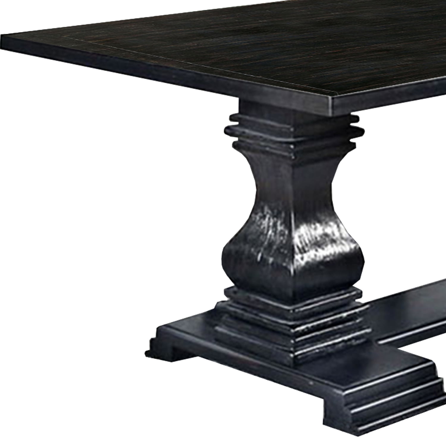 Benjara Transitional Style Dining Table with Trestle Base, Antique ...