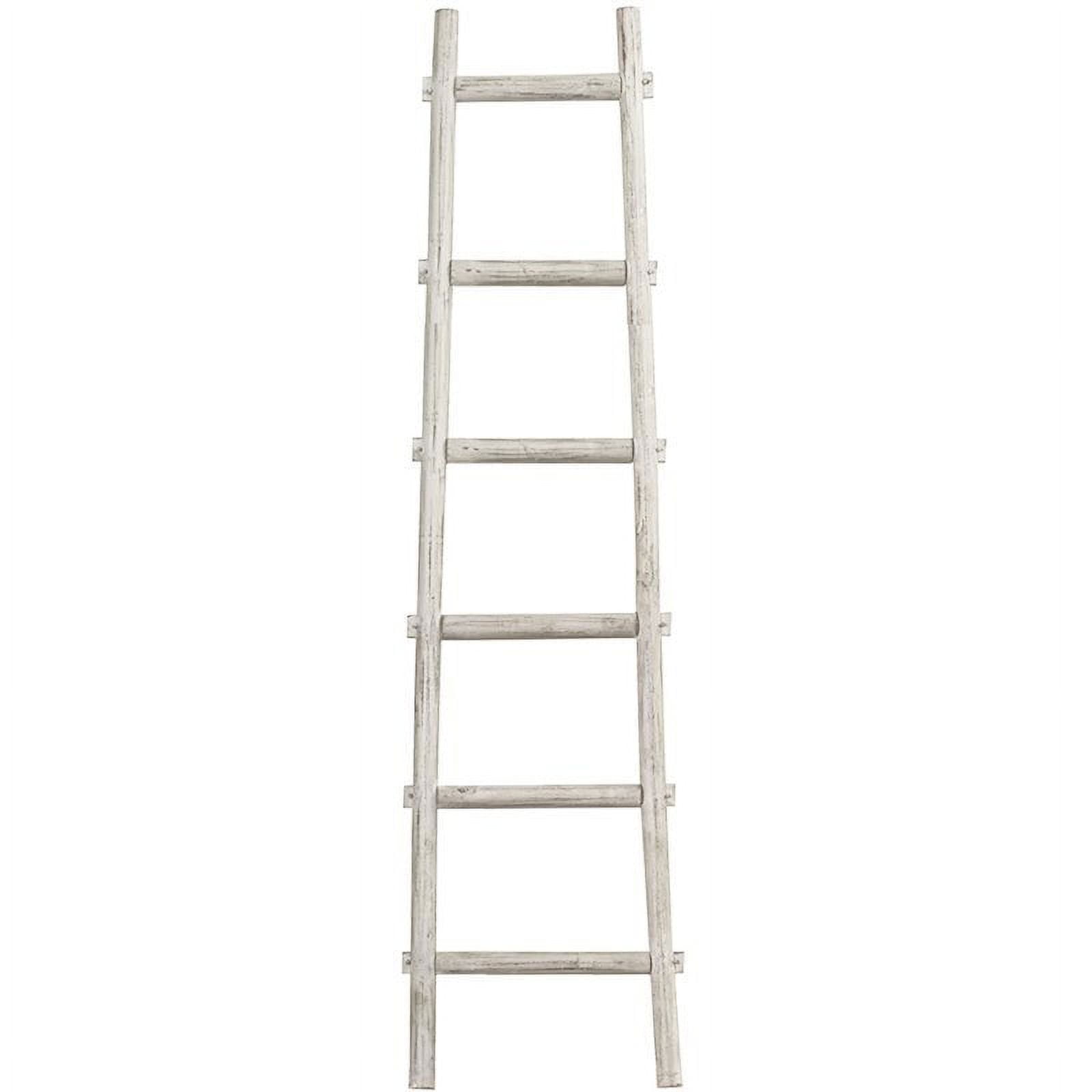 Benjara Transitional Style Wooden Decor Ladder with 6 Steps, White ...