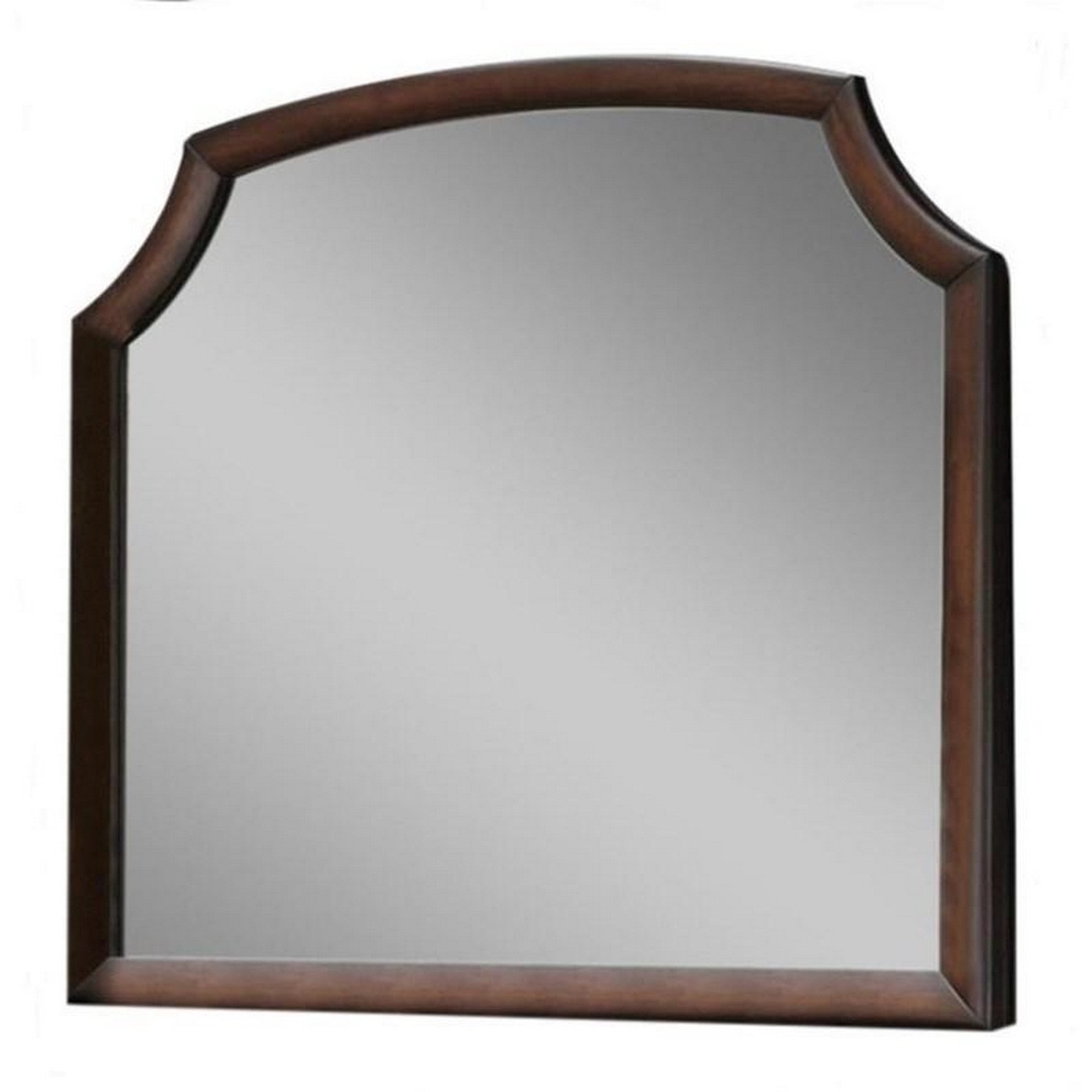 Transitional Style Wooden Wall Mirror with Beveled Edges, Espresso ...