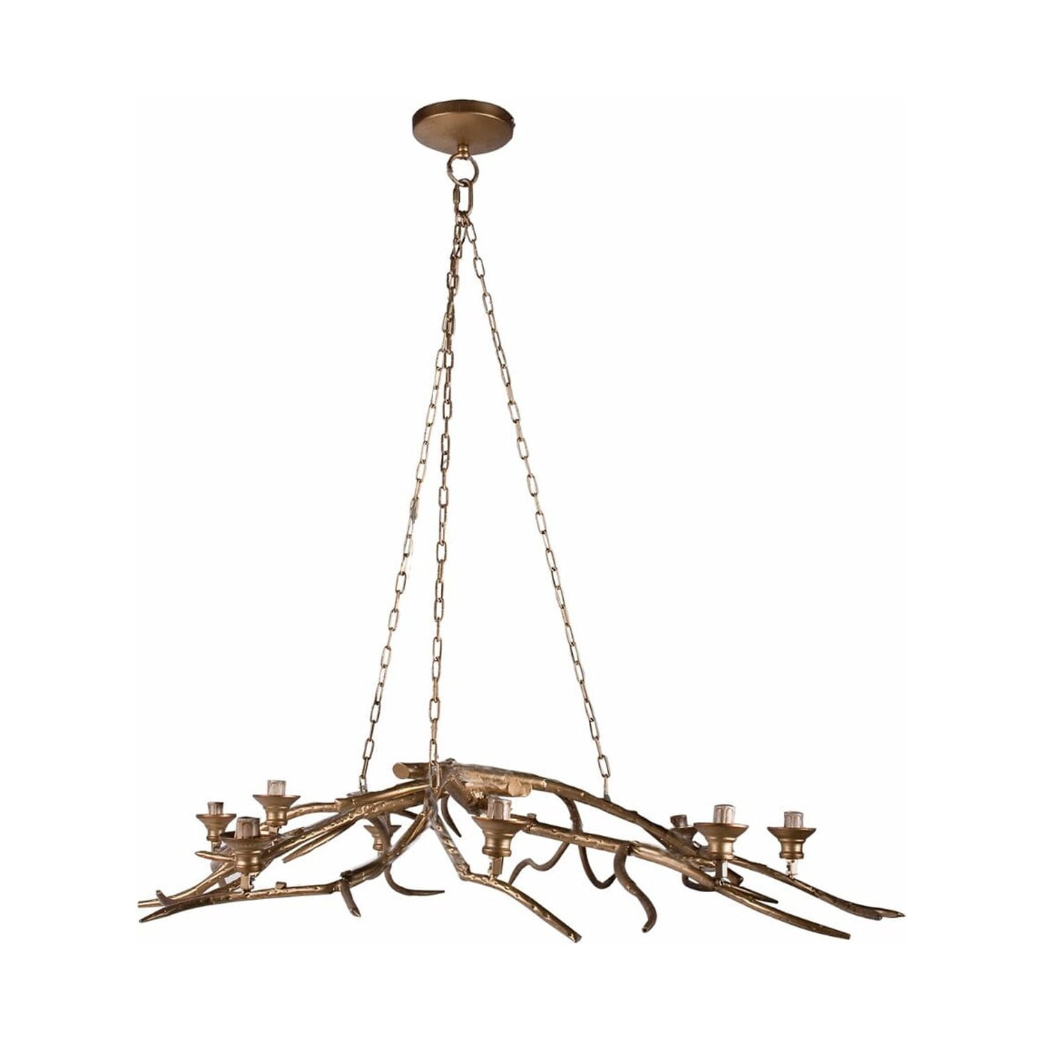 Benjara Tree Branch Style 8 Light Chandelier, Gold - Walmart.com
