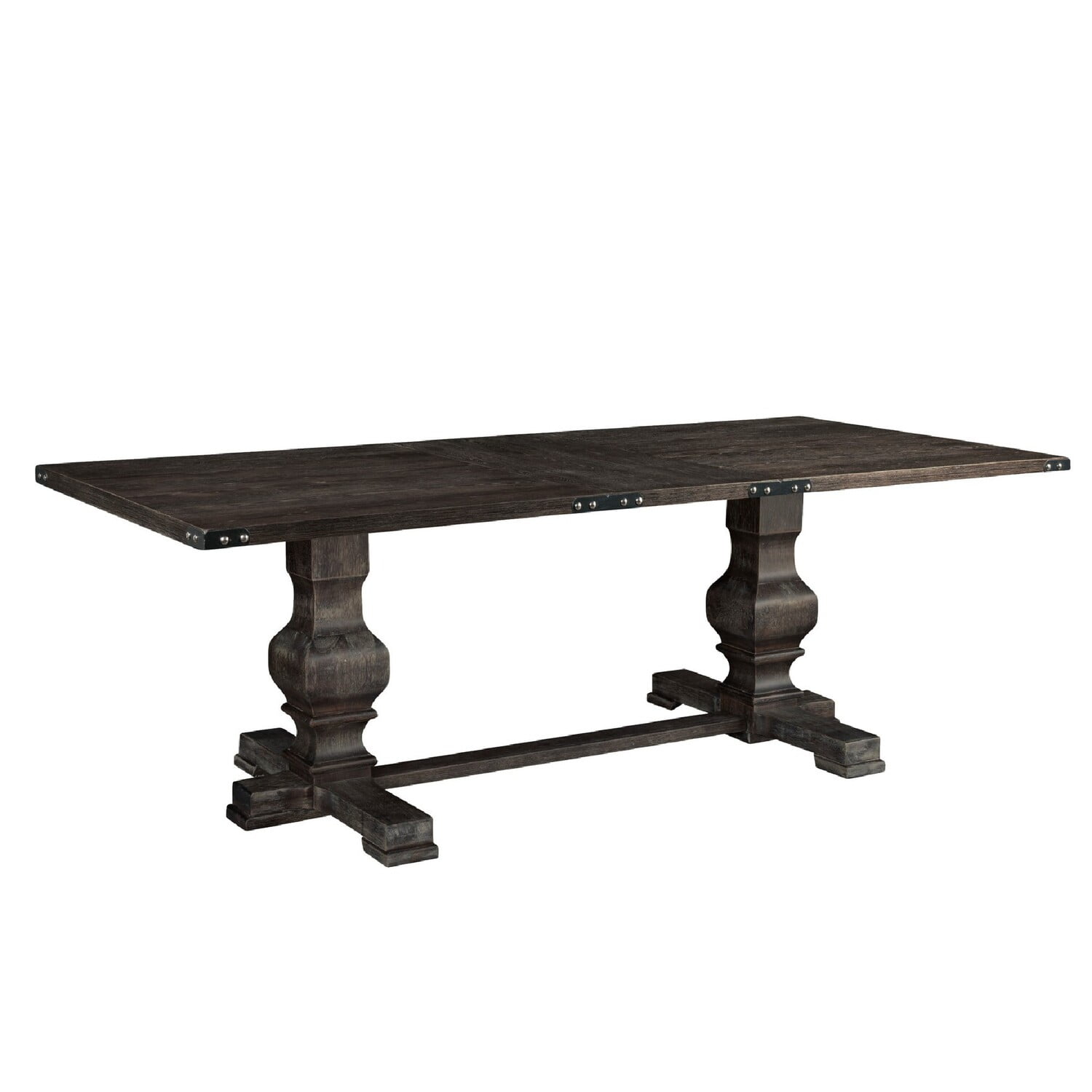 Benjara Tyler 88 Inch Classic Rectangular Dining Table, Rubberwood, Charcoal Gray - Walmart.com