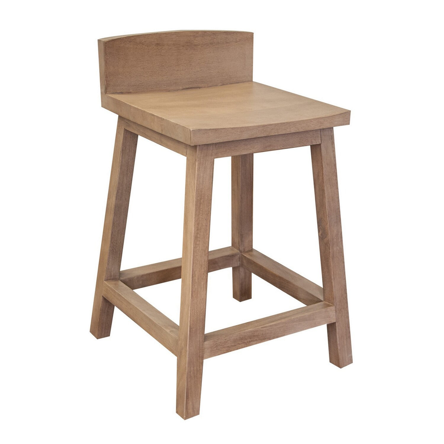Benjara Umey 24 Inch Counter Stool Set of 2, Square Seat, Low Backrest ...