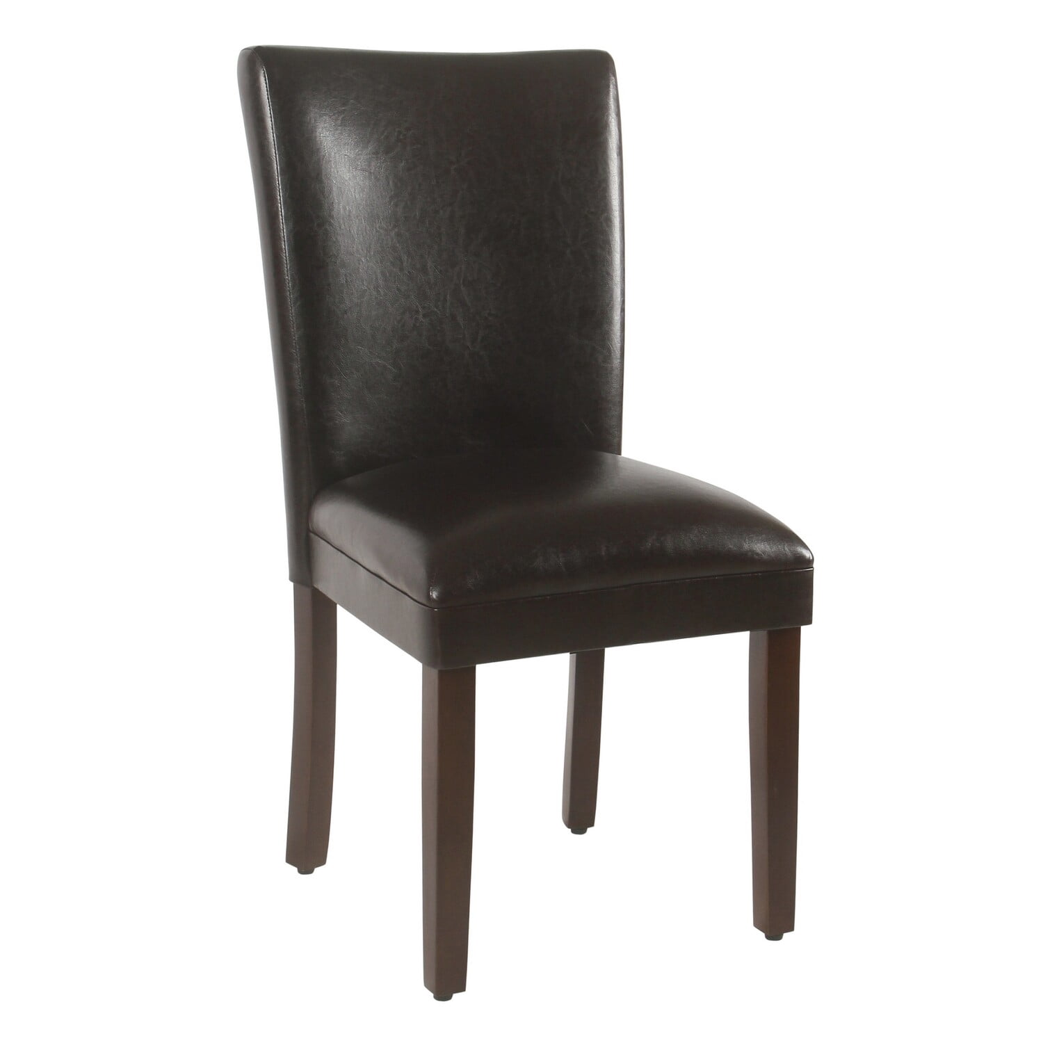 Leatherette Upholstered Wooden Armless Parson Dining Chair, Brown, Set ...