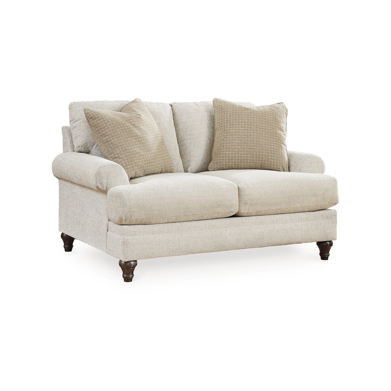 Benjara Vlea 65 Inch Loveseat, Chevron Pattern, Pillows, Sandstone ...