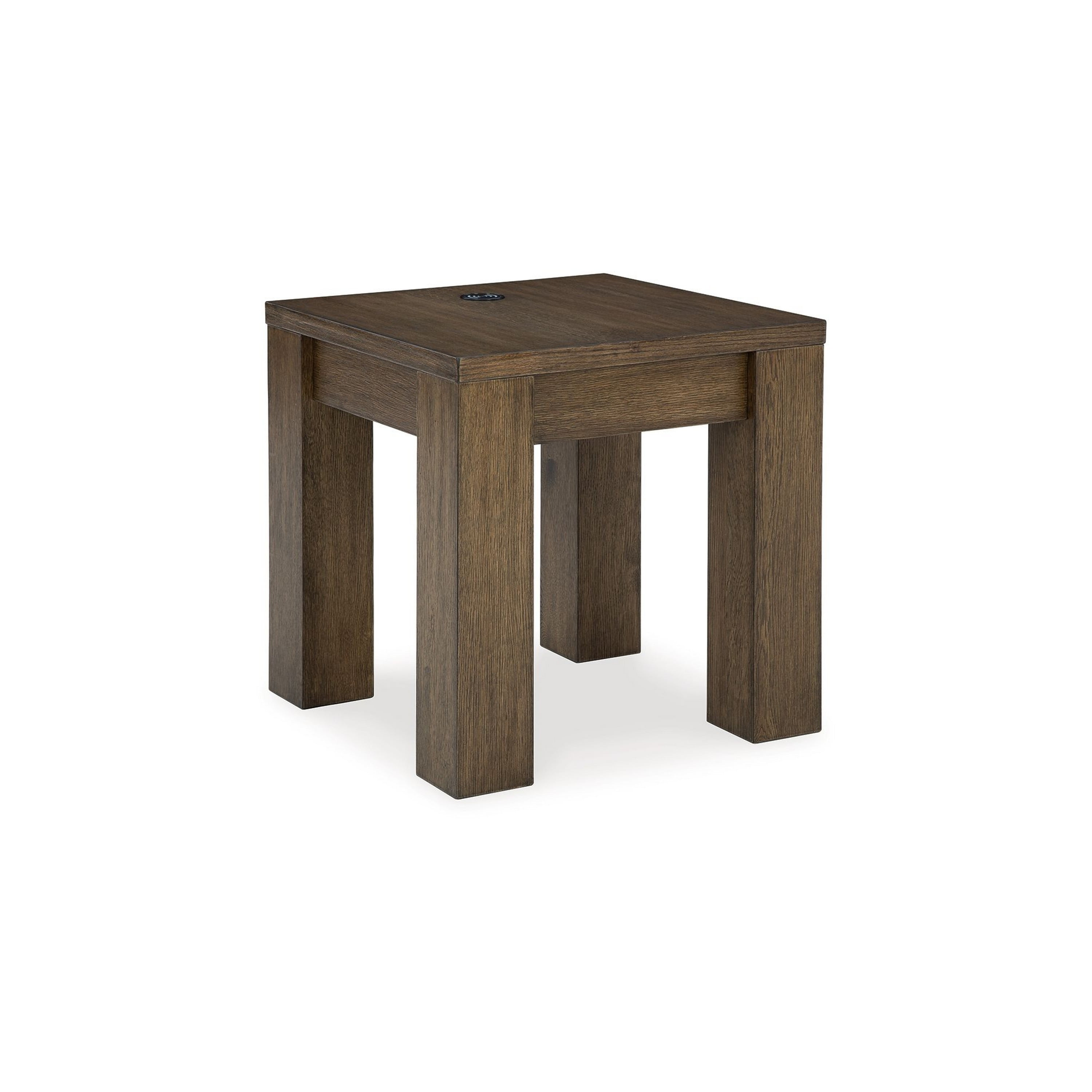 Wain Side End Table, Wireless Charging, Rectangular 24 Inch Brown Wood ...